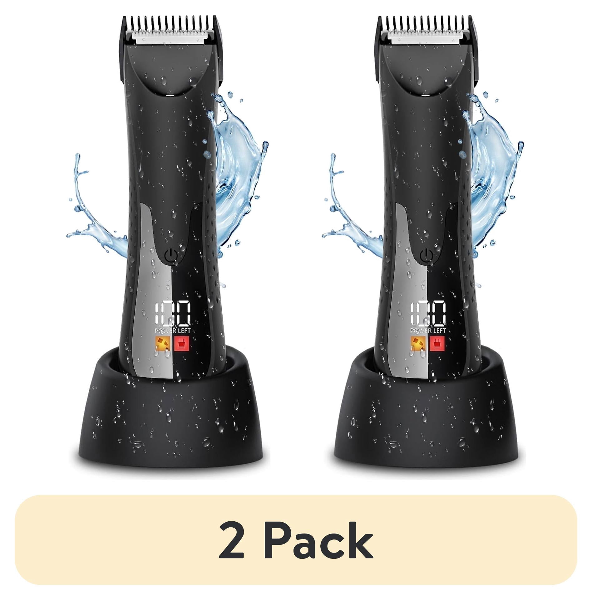 (2 pack) Body Hair Trimmer,Waterproof Ball Shaver w/Light, Body Groomer ...