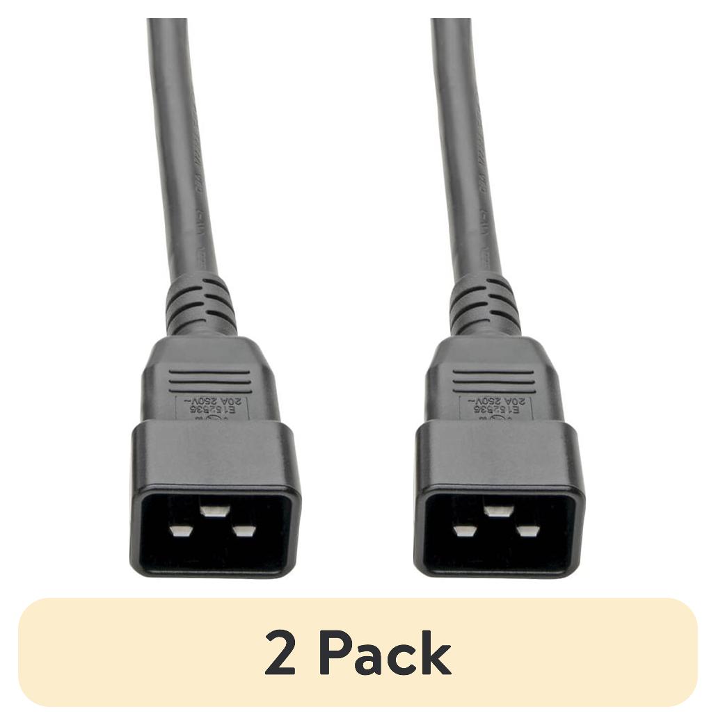 (2 pack) Tripp Lite 7ft PDU Power Cord Cable C13 to C20 Heavy Duty 15A ...
