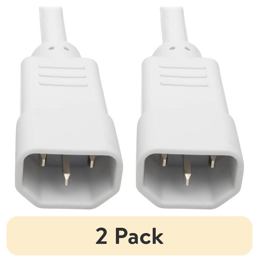 (2 pack) Tripp Lite PDU Power Cord C13 to C14 10A 250V 18 AWG 3 ft. (0. ...