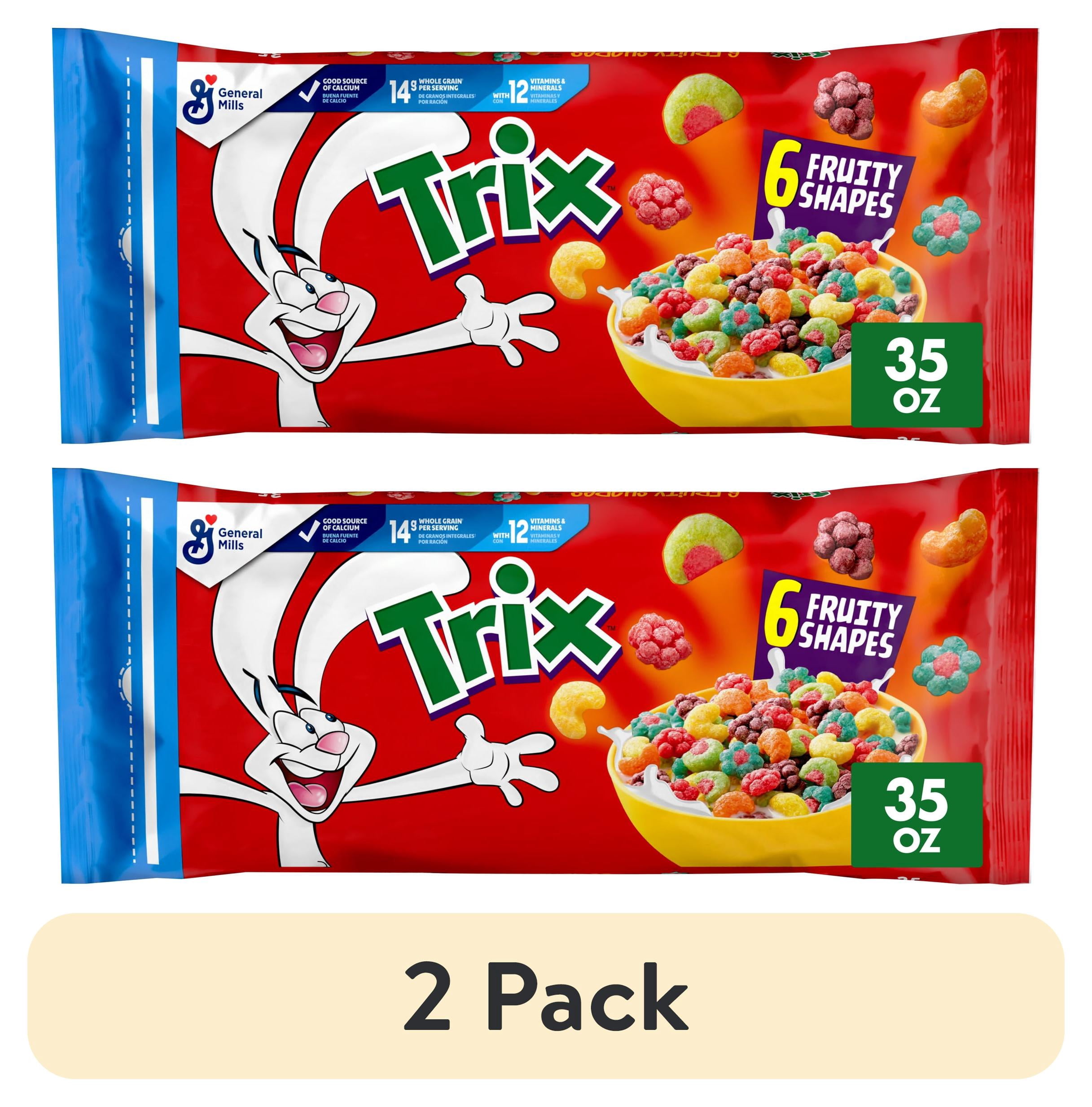 (2 pack) Trix Fruit Flavored Corn Puffs Whole Grain Breakfast Cereal ...