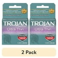 (2 pack) Trojan Condom Sensitivity Ultra Thin Spermicidal, 3 Count ...