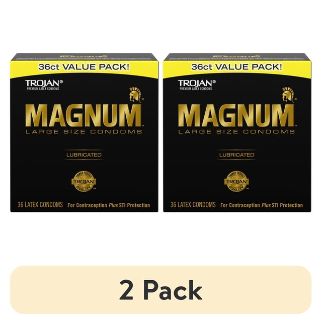 (2 pack) Trojan Magnum Lubricated Large Condoms, Lubricated Condoms, 36 ...