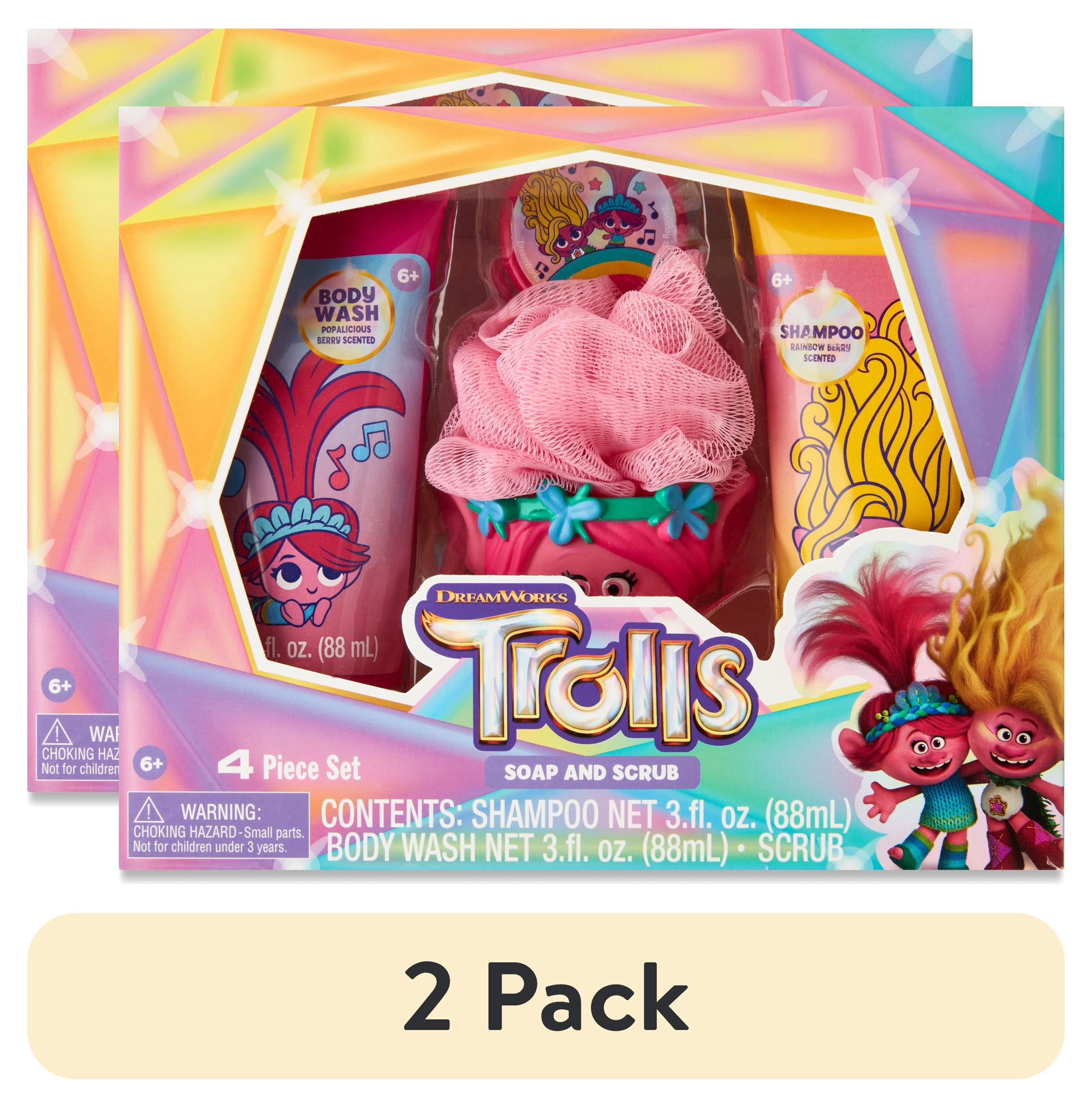 (2 pack) Trolls Soap and Scrub Set, Popalicious Berry and Rainbow Berry ...