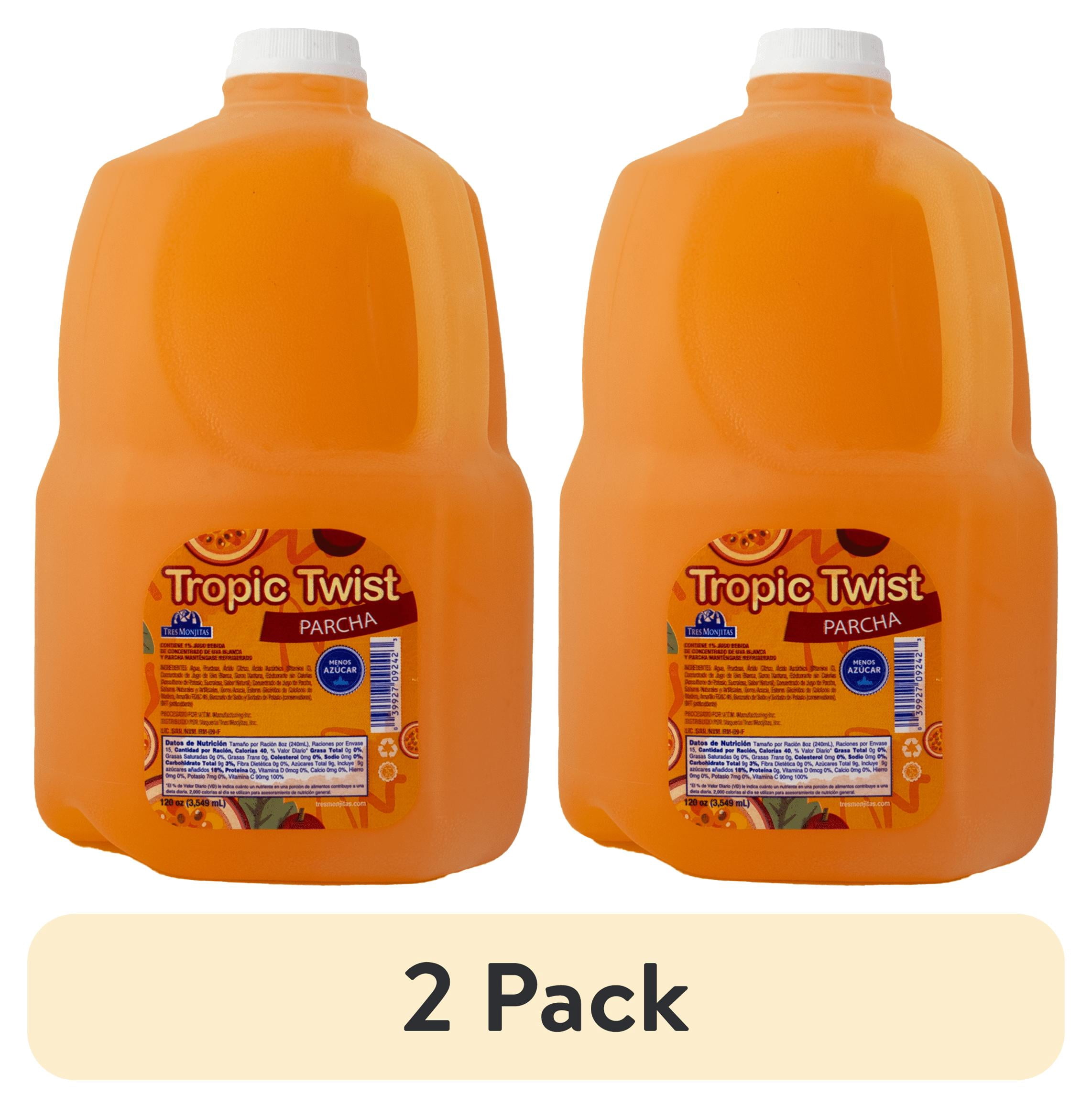 (2 pack) Tropic Twist Smooth Passion Fruit No Pulp Juice 120 oz ...