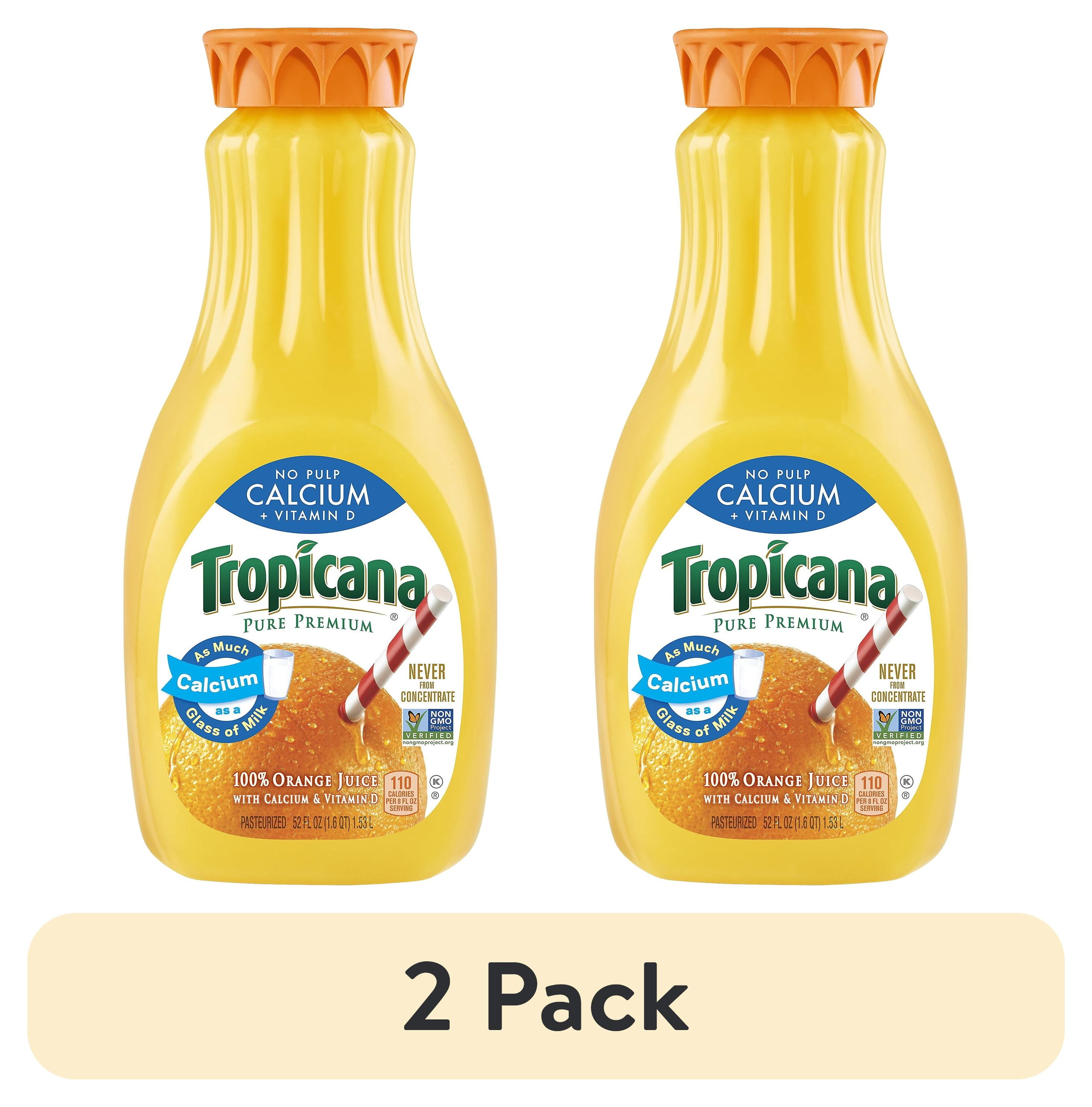 2 Pack Tropicana Pure Premium No Pulp Orange Juice With Calcium