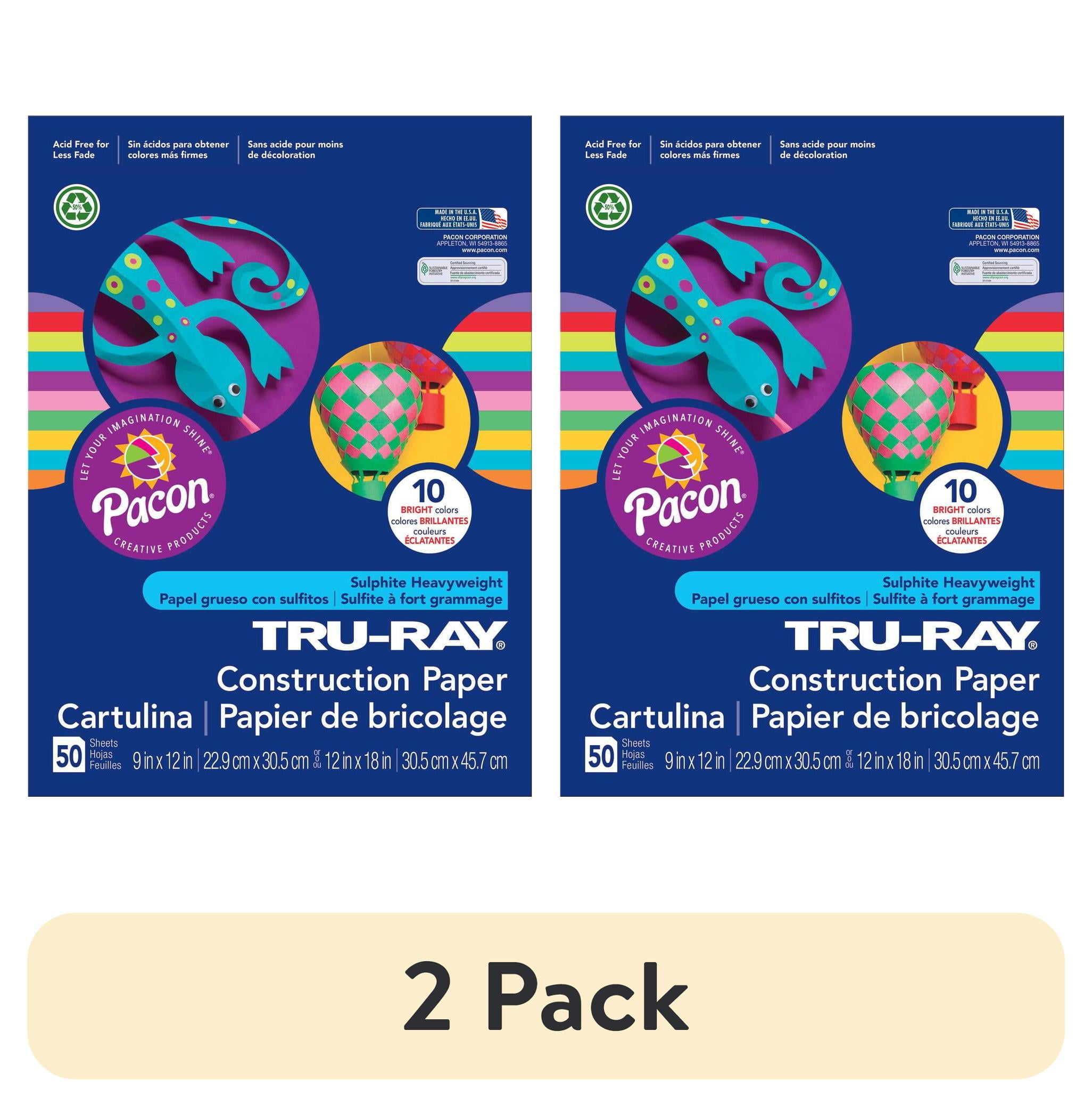 (2 pack) Tru-Ray® Construction Paper, Bright Assorted, 12" x 18", 50 ...