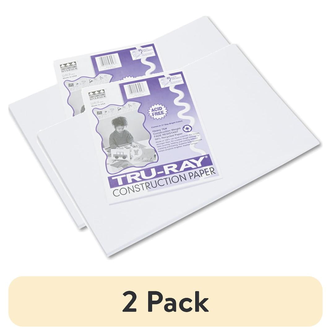(2 pack) Tru-Ray Sulphite Construction Paper, 12 x 18 Inches, White, 50 ...