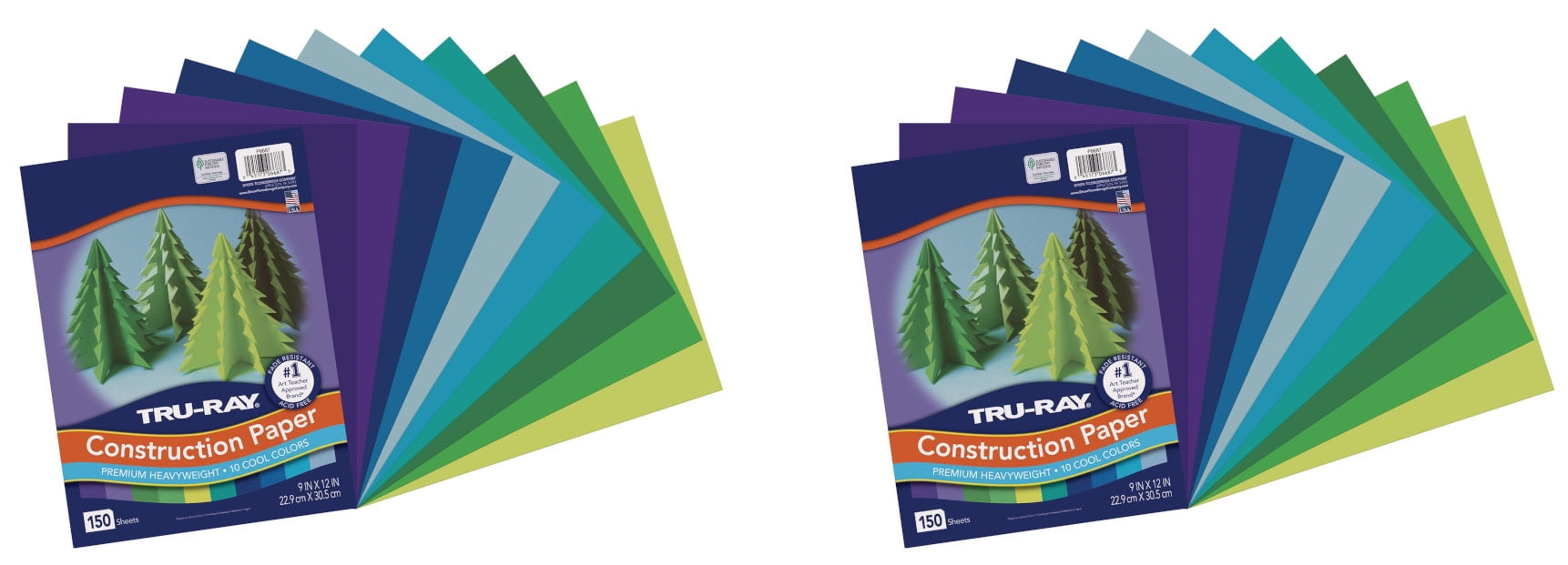 2-pack Tru-Ray Sulphite Construction Paper, 9 x 12 Inches, Assorted ...