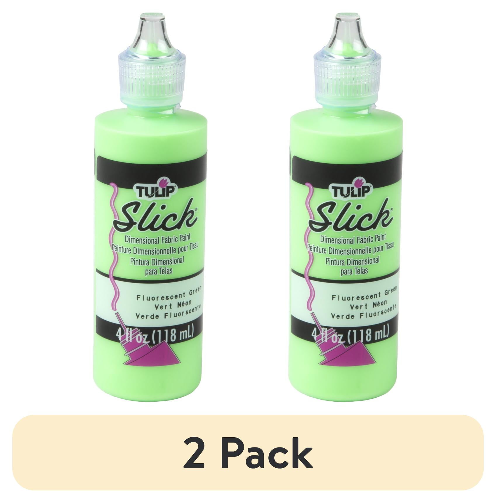 (2 pack) Tulip Puff Fabric Paint, Shiny Fluorescent Green, 4 fl oz ...