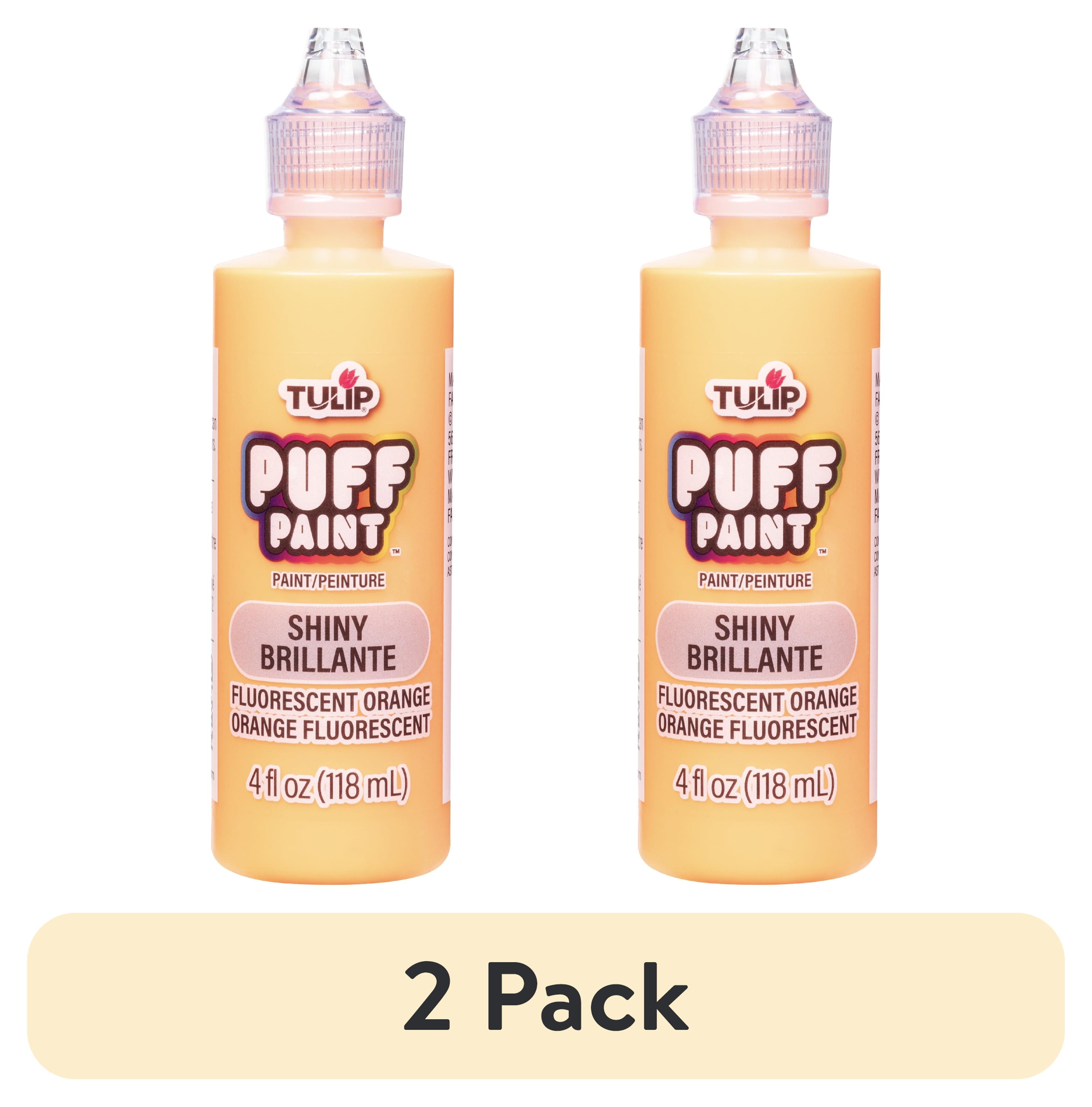 (2 pack) Tulip Puff Fabric Paint, Shiny Fluorescent Orange, 4 fl oz ...