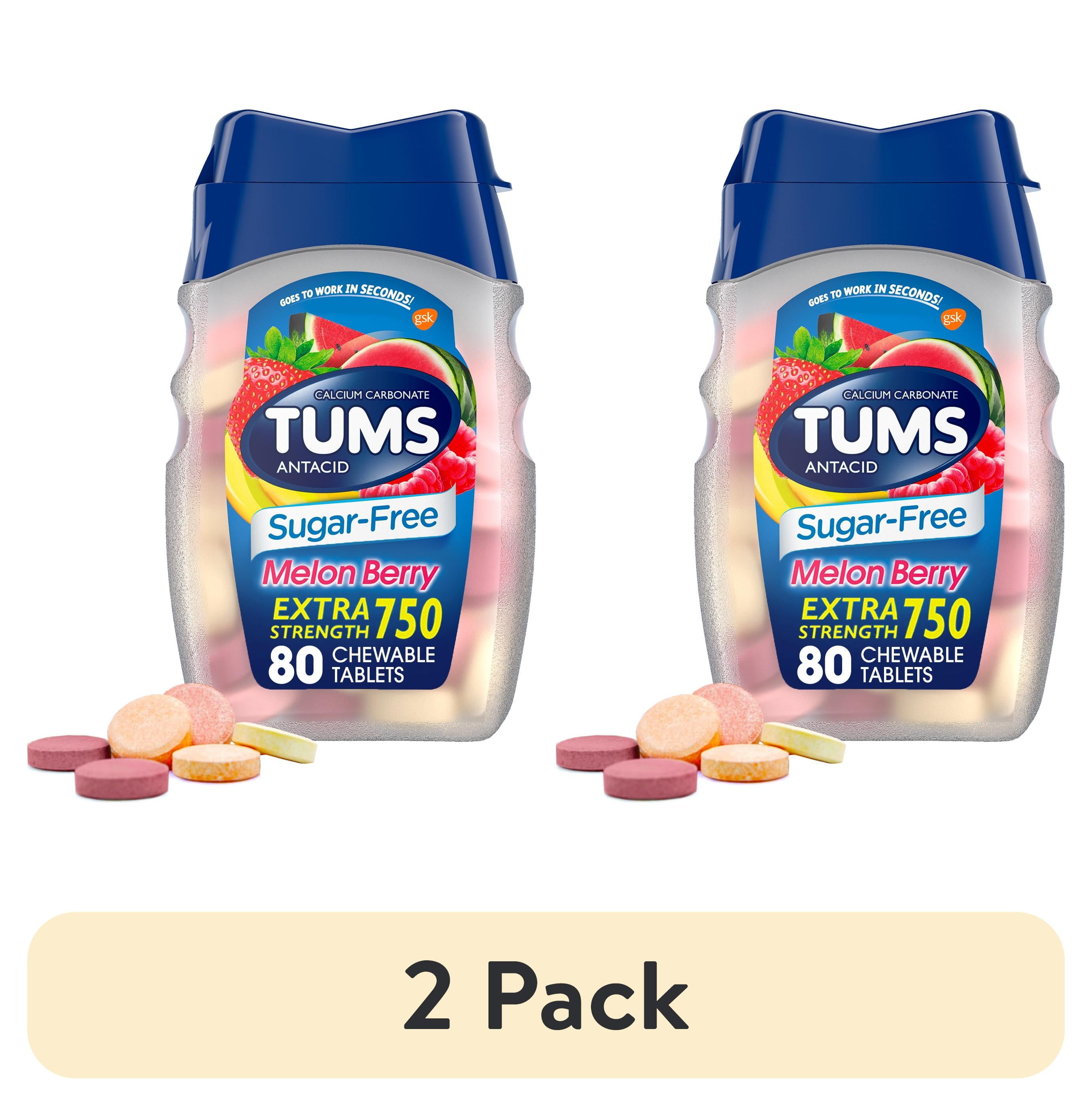 (2 pack) Tums Extra Strength Heartburn Relief Chewable Antacid Tablets ...
