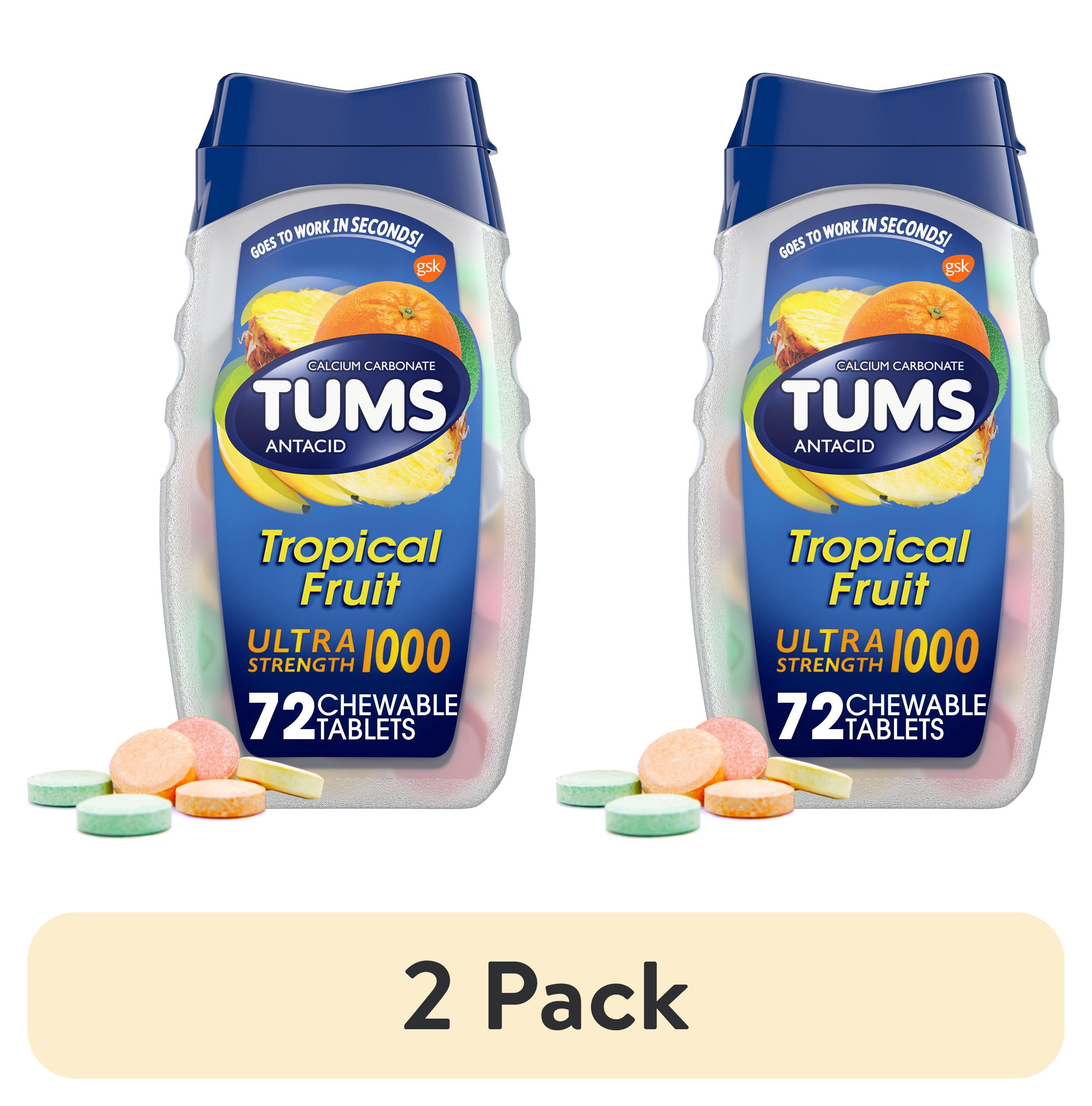(2 pack) Tums Ultra Strength Chewable Antacid Tablets for Heartburn ...