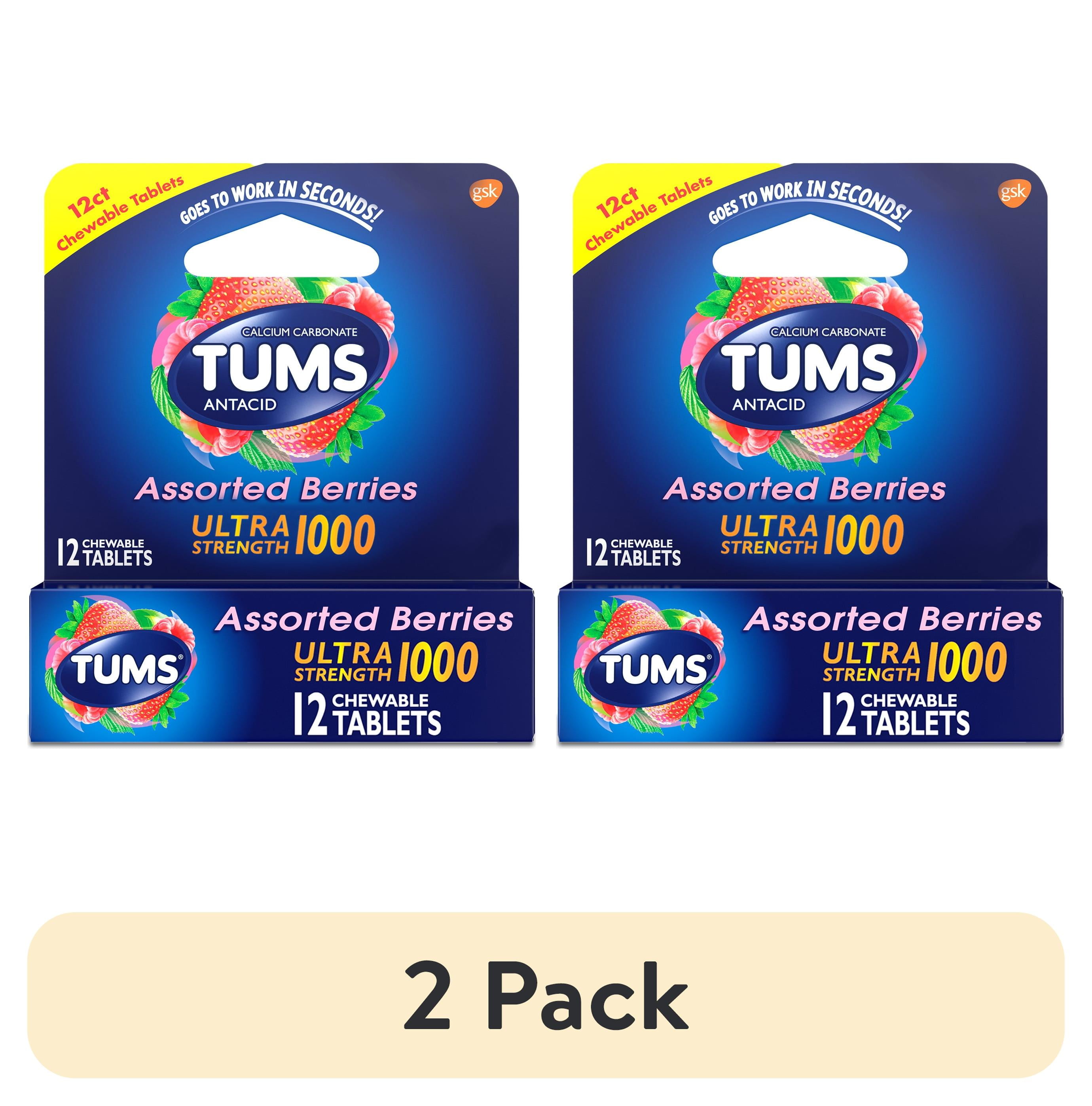(2 pack) Tums Ultra Strength Heartburn Relief Chewable Antacid Tablets ...