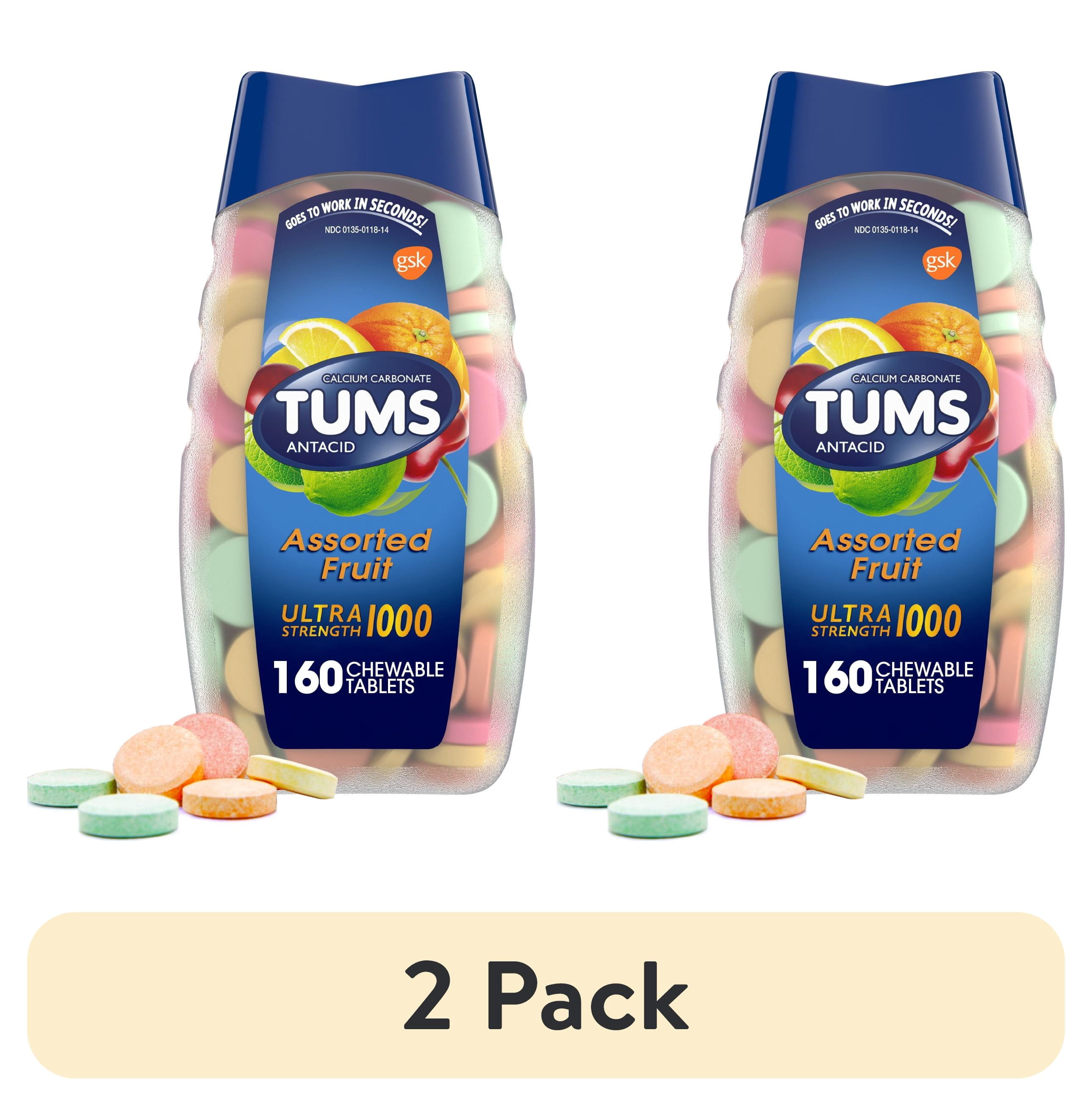 (2 pack) Tums Ultra Strength Heartburn Relief Chewable Antacid Tablets ...