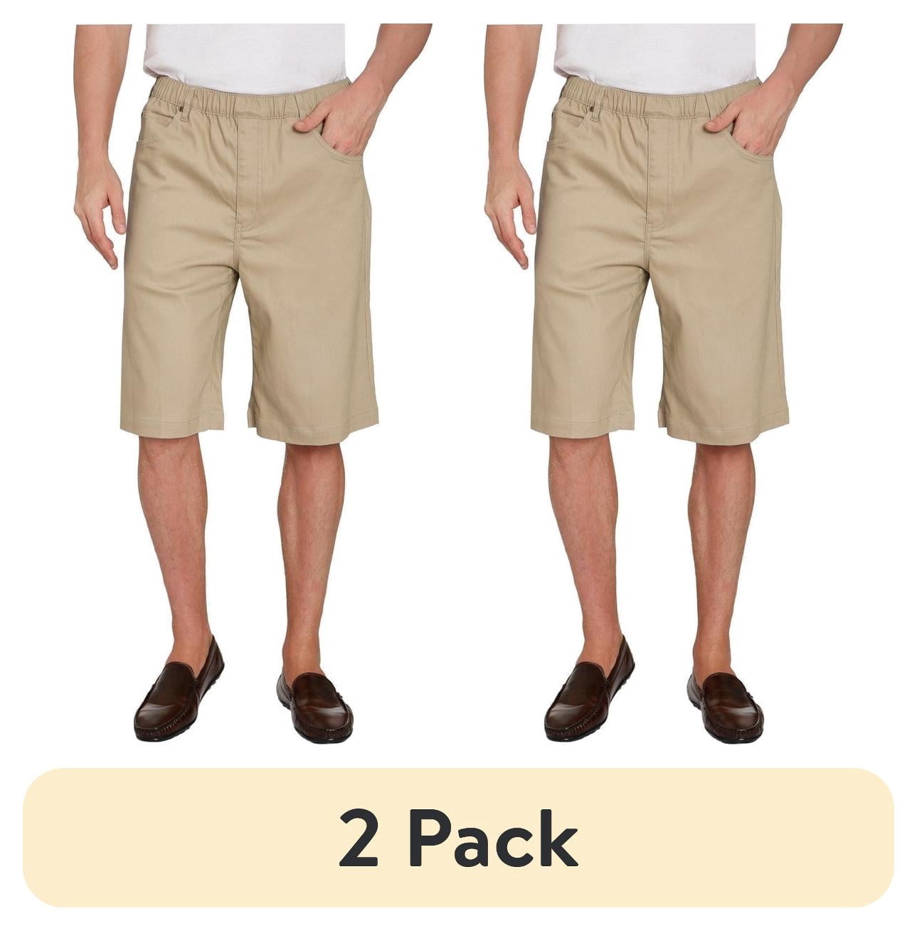 (2 pack) Turtle Bay New York Men's Pull on Shorts in Denim and Twill ...