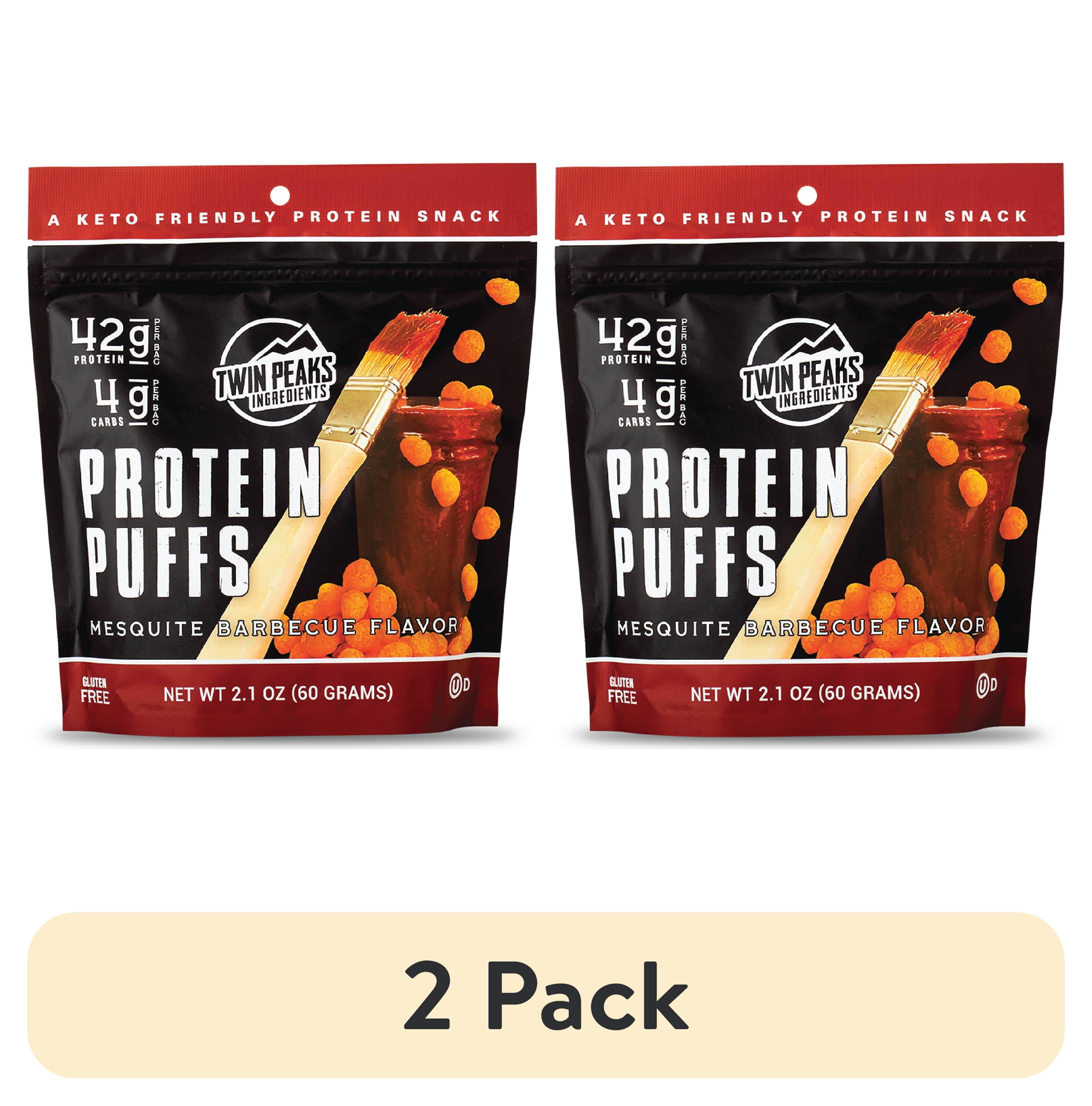 (2 pack) Twin Peaks Ingredients Protein Puffs, Mesquite Barbecue, 2.1 ...