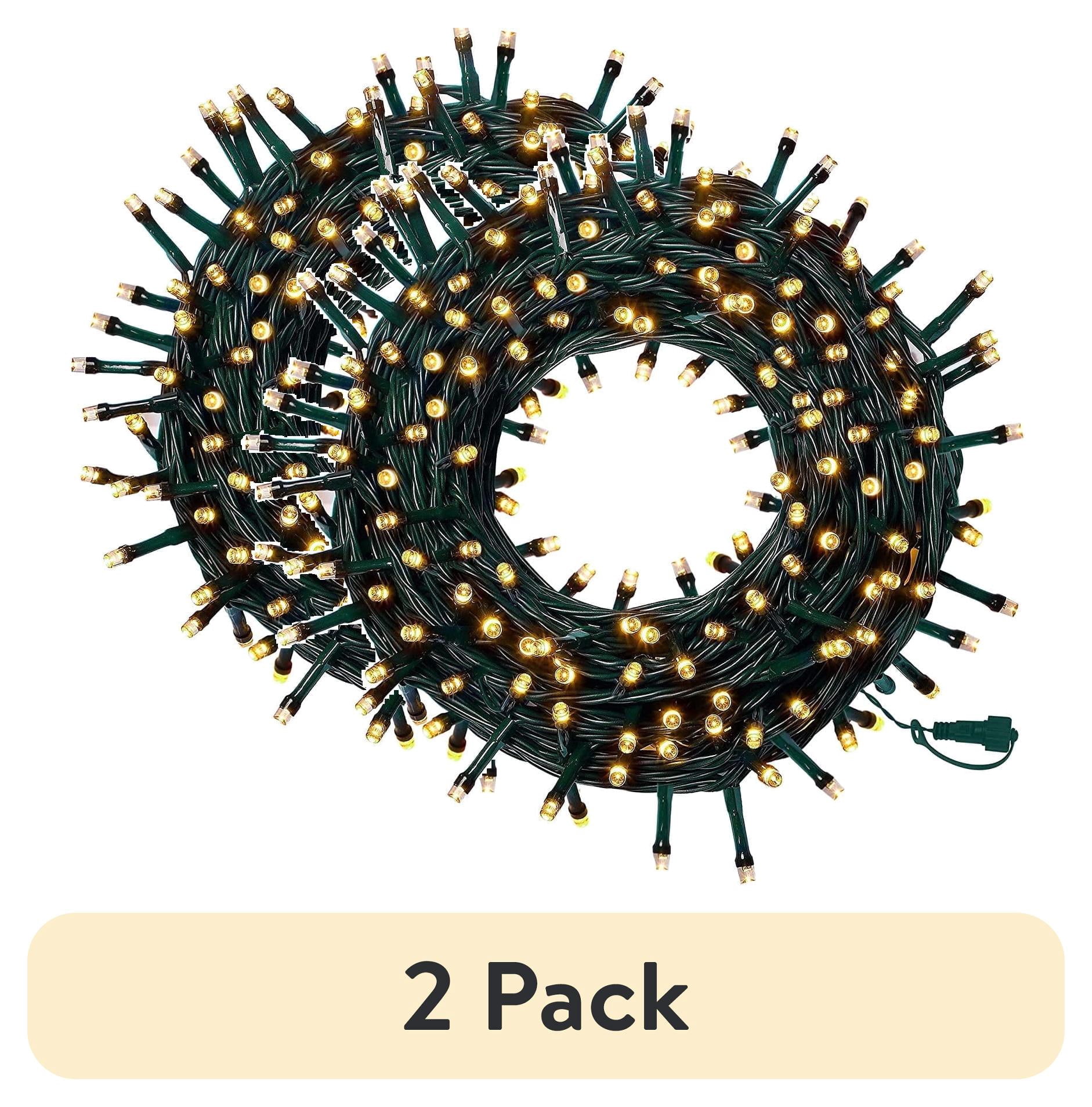 (2 pack) Twinkle Star Christmas Decorations String Lights, 8 Modes ...