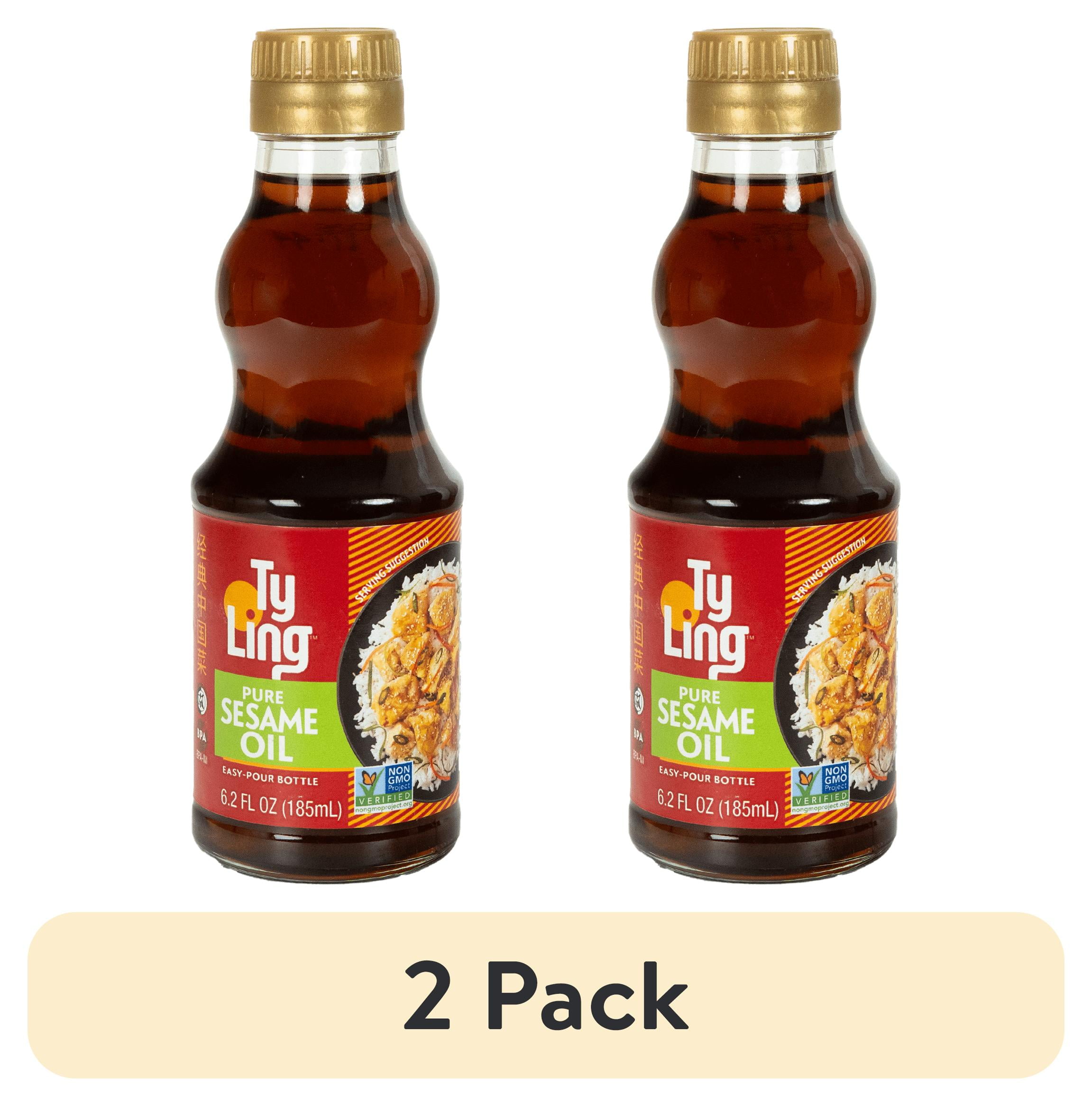 (2 pack) Ty Ling Liquid Pure Sesame Oil, 6.2 fl oz, Glass Bottle ...