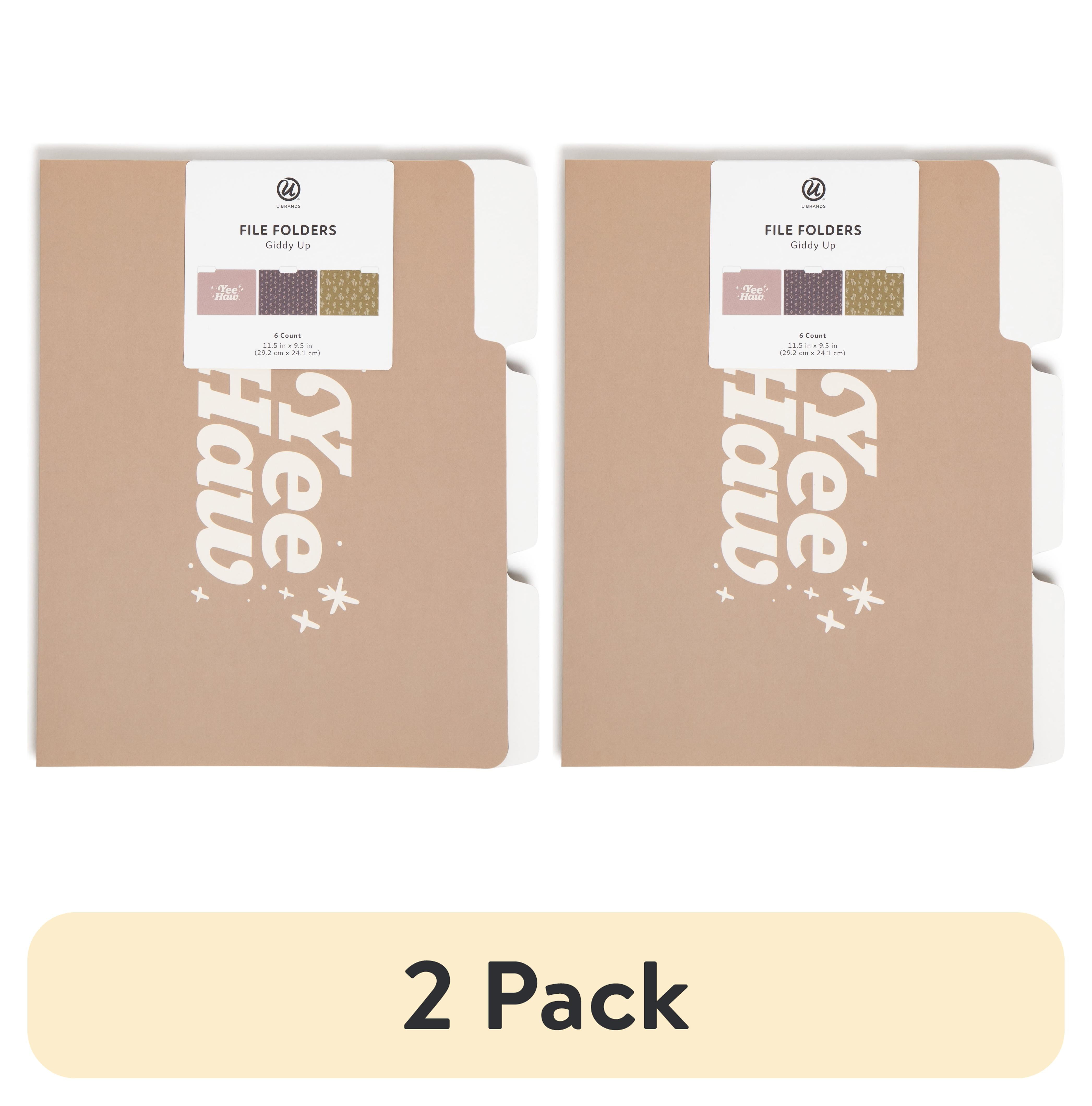 (2 pack) U Brands Decorative File Folders, Set of 6, Giddy Up, 1/3-Cut ...