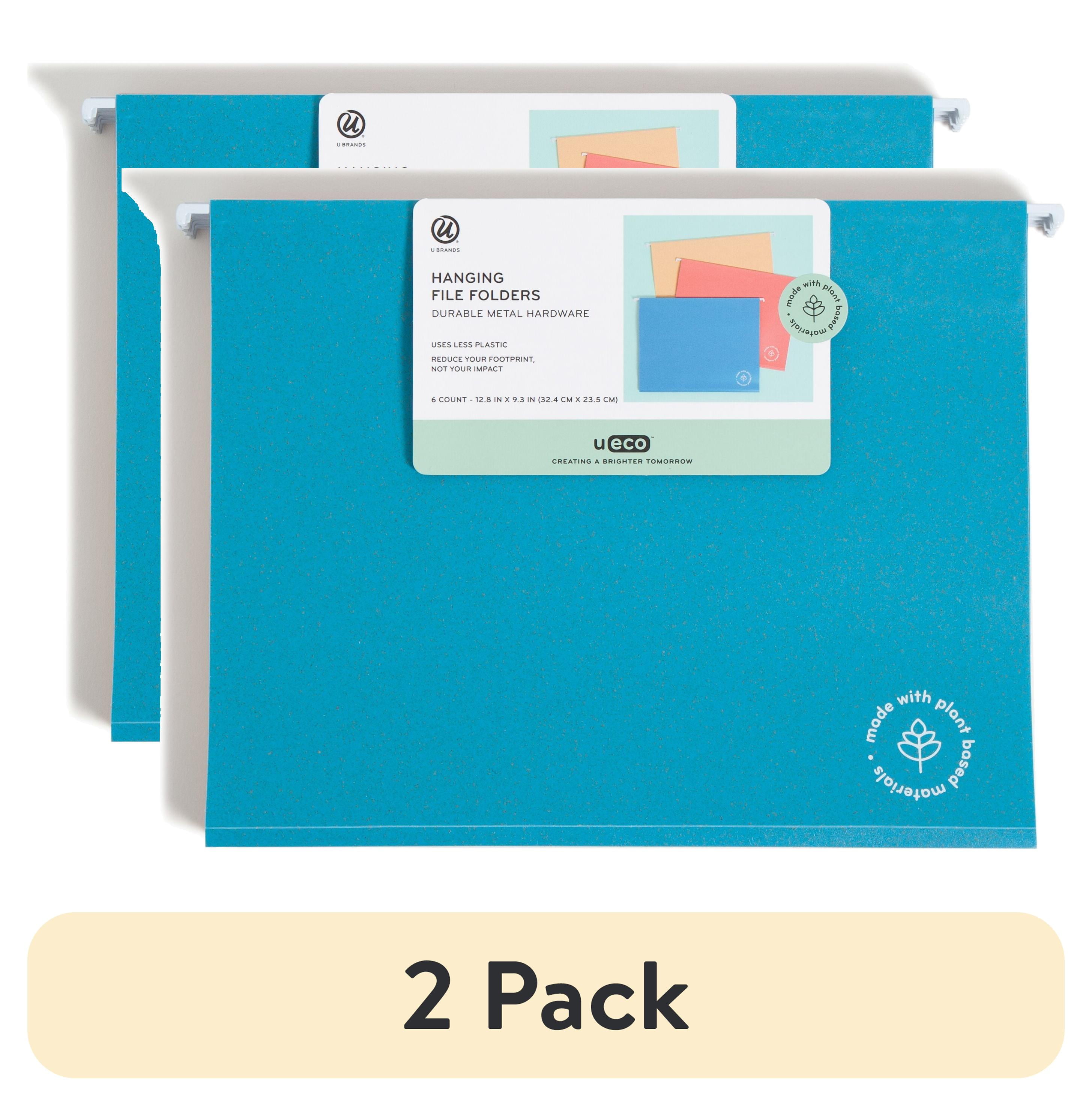 (2 pack) U Brands U Eco Hanging File Folders, 6 Count, Assorted Colors ...