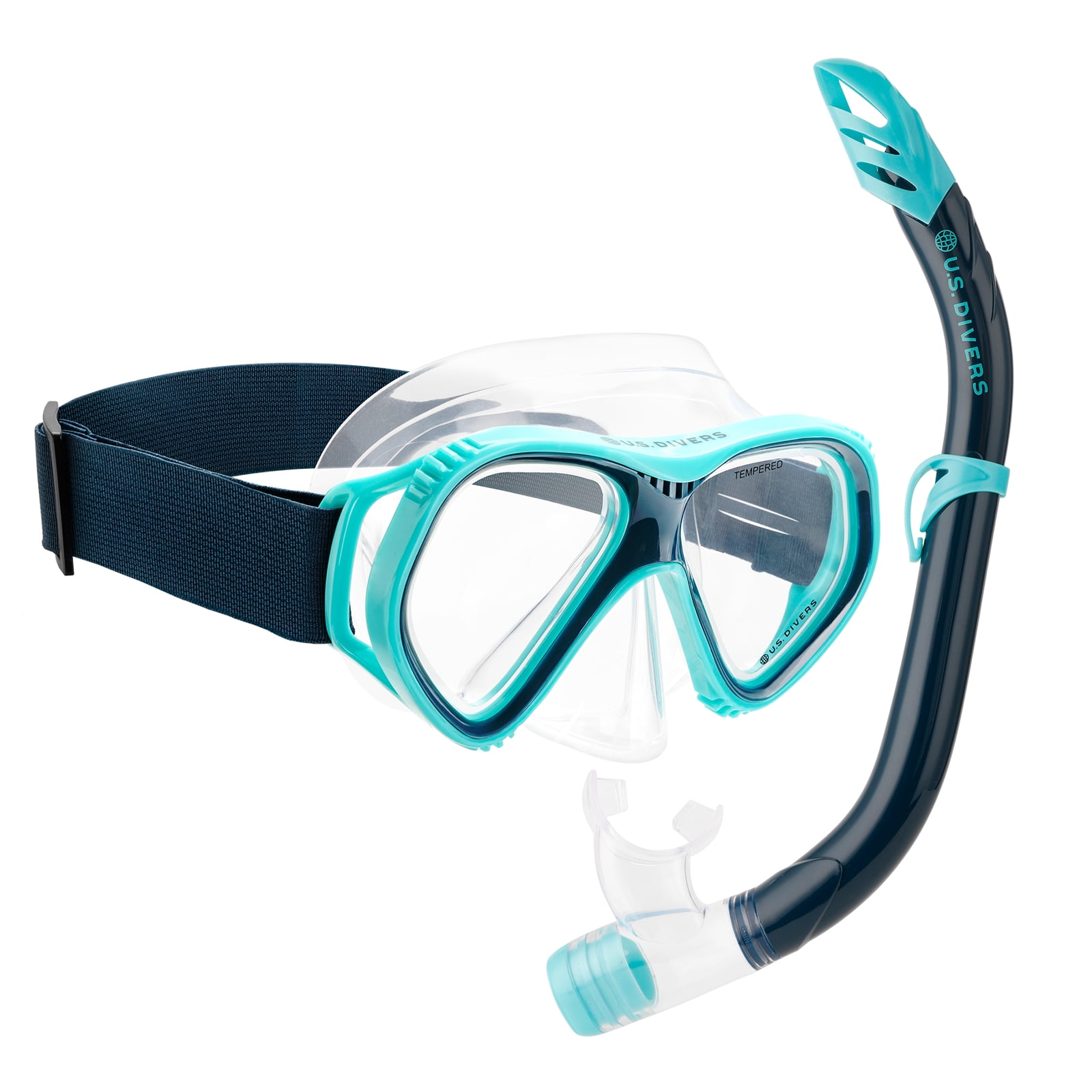 (2 pack) U.S. Divers Playa Adult Snorkel Combo (Teal & Blue) - Walmart.com