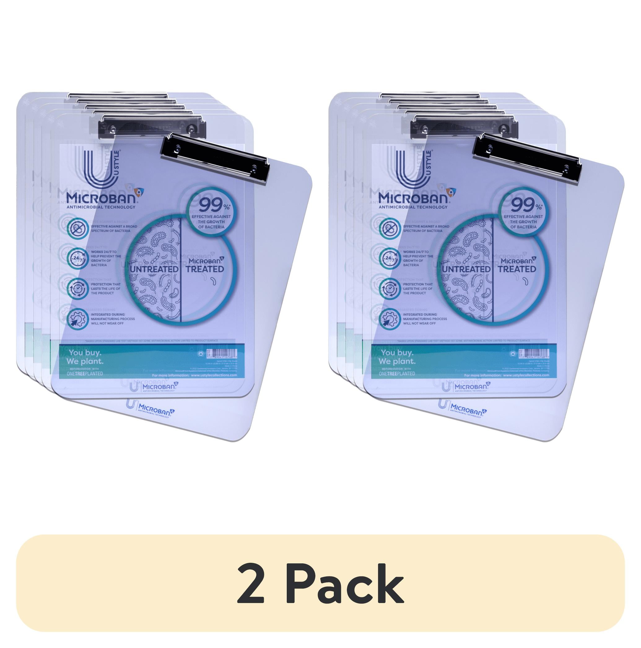 (2 pack) U Style 6pk Antimicrobial Acrylic Clipboard with Microban ...