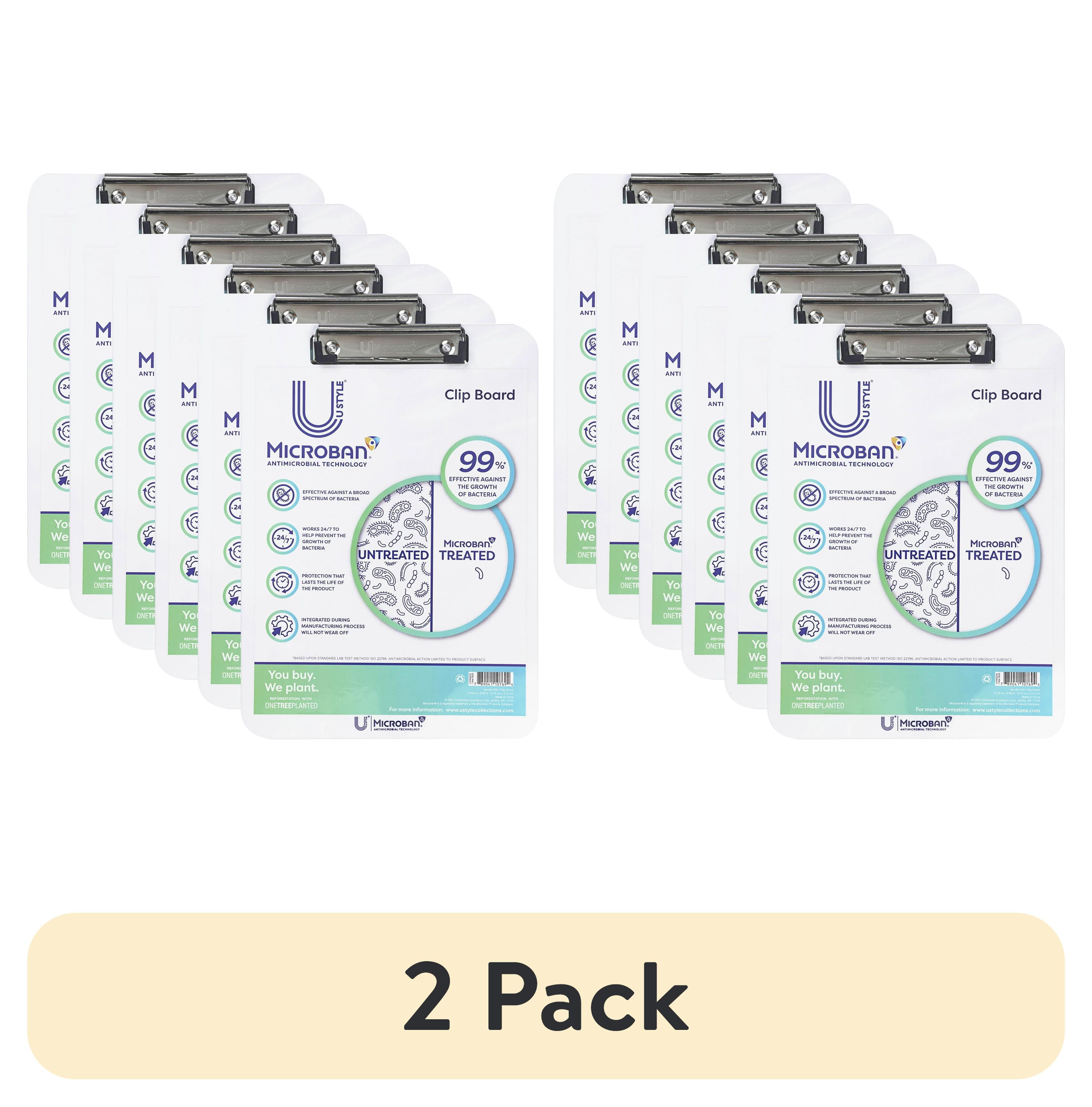 (2 pack) U Style 6pk Antimicrobial Acrylic Clipboard with Microban ...