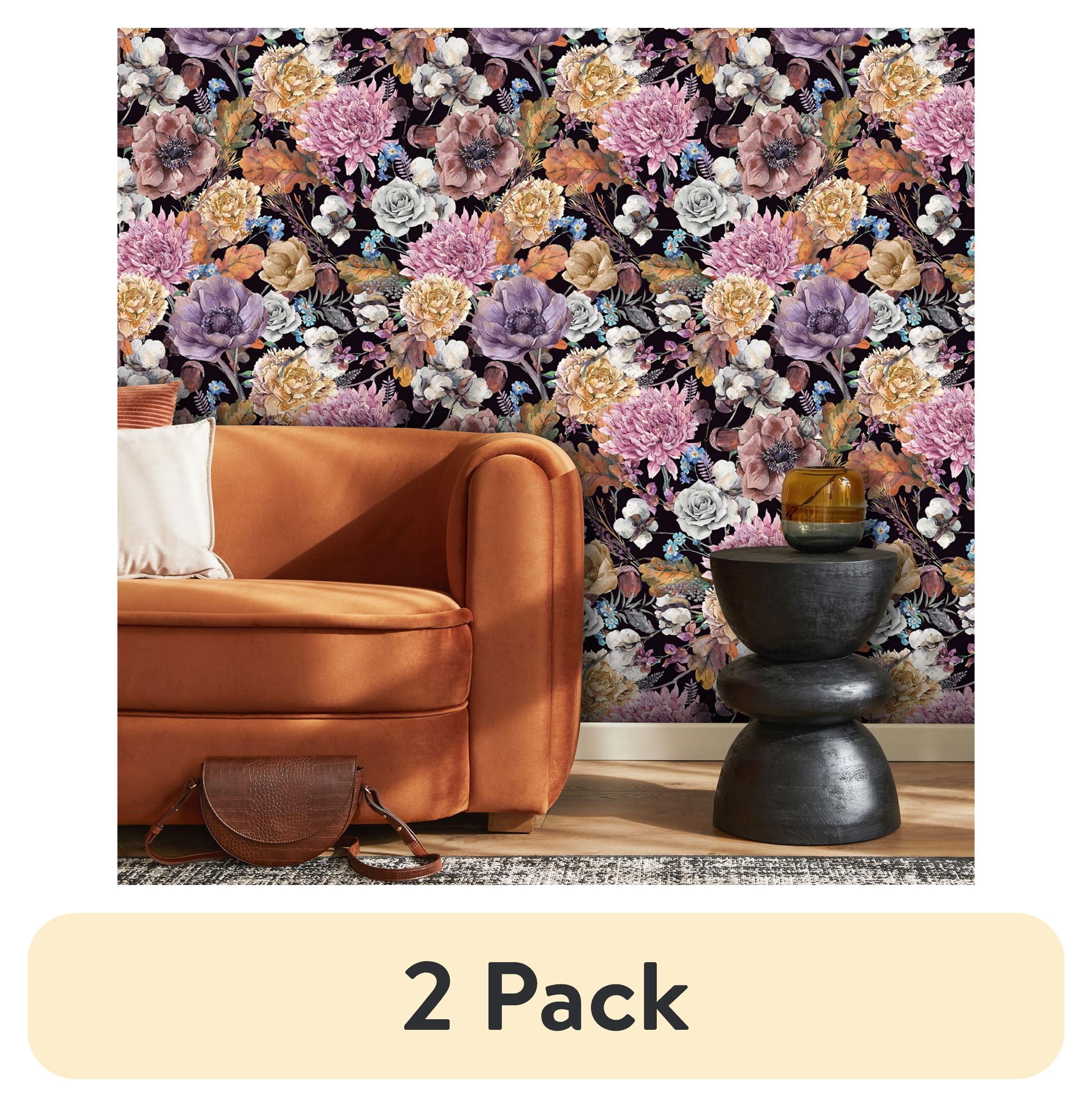 (2 pack) UMIGGEE 17.7-in x 393-in Floral Wallpaper Multicolor Peel and ...
