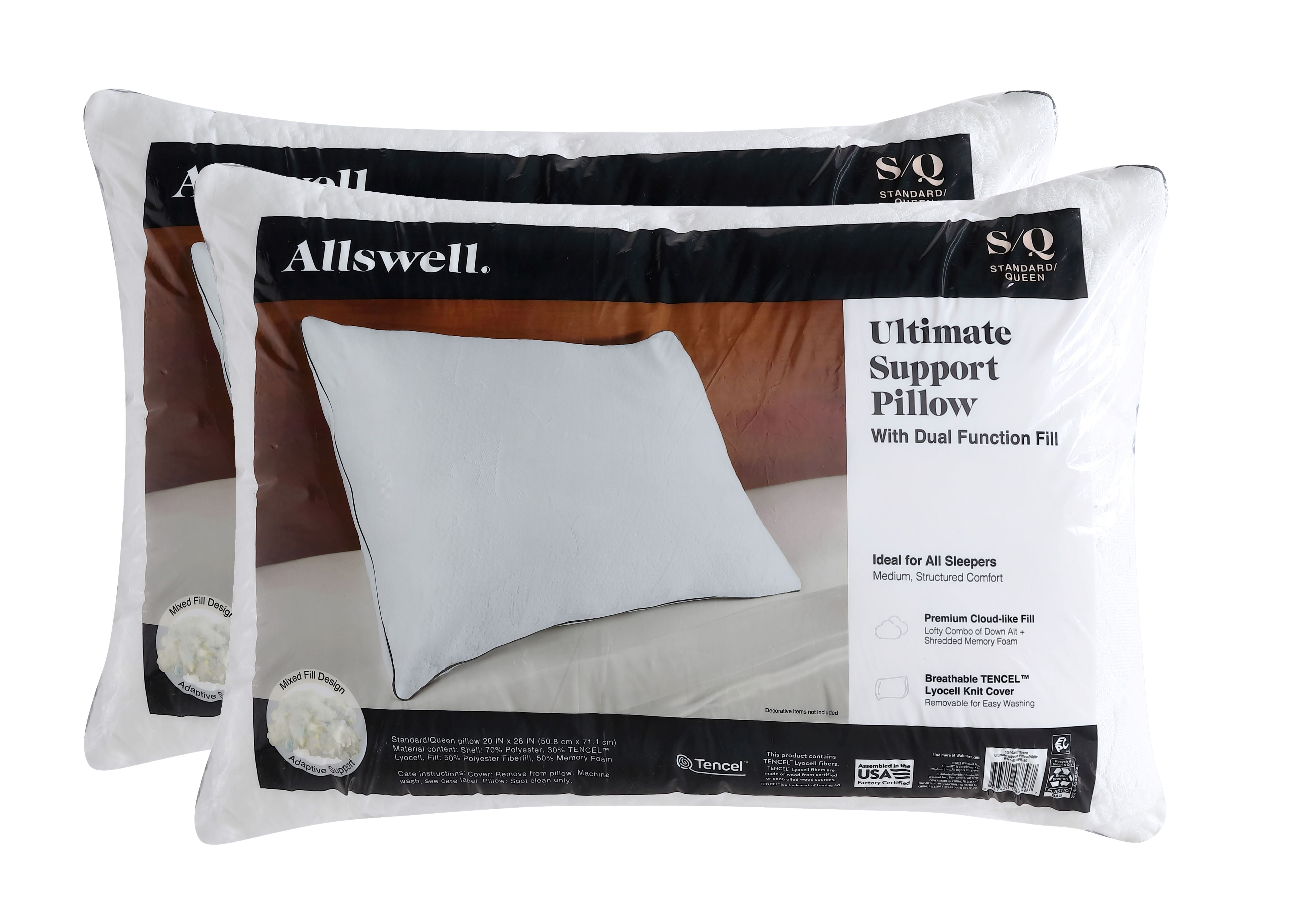 (2 pack) Ultimate Support Pillows, Standard/Queen - Walmart.com