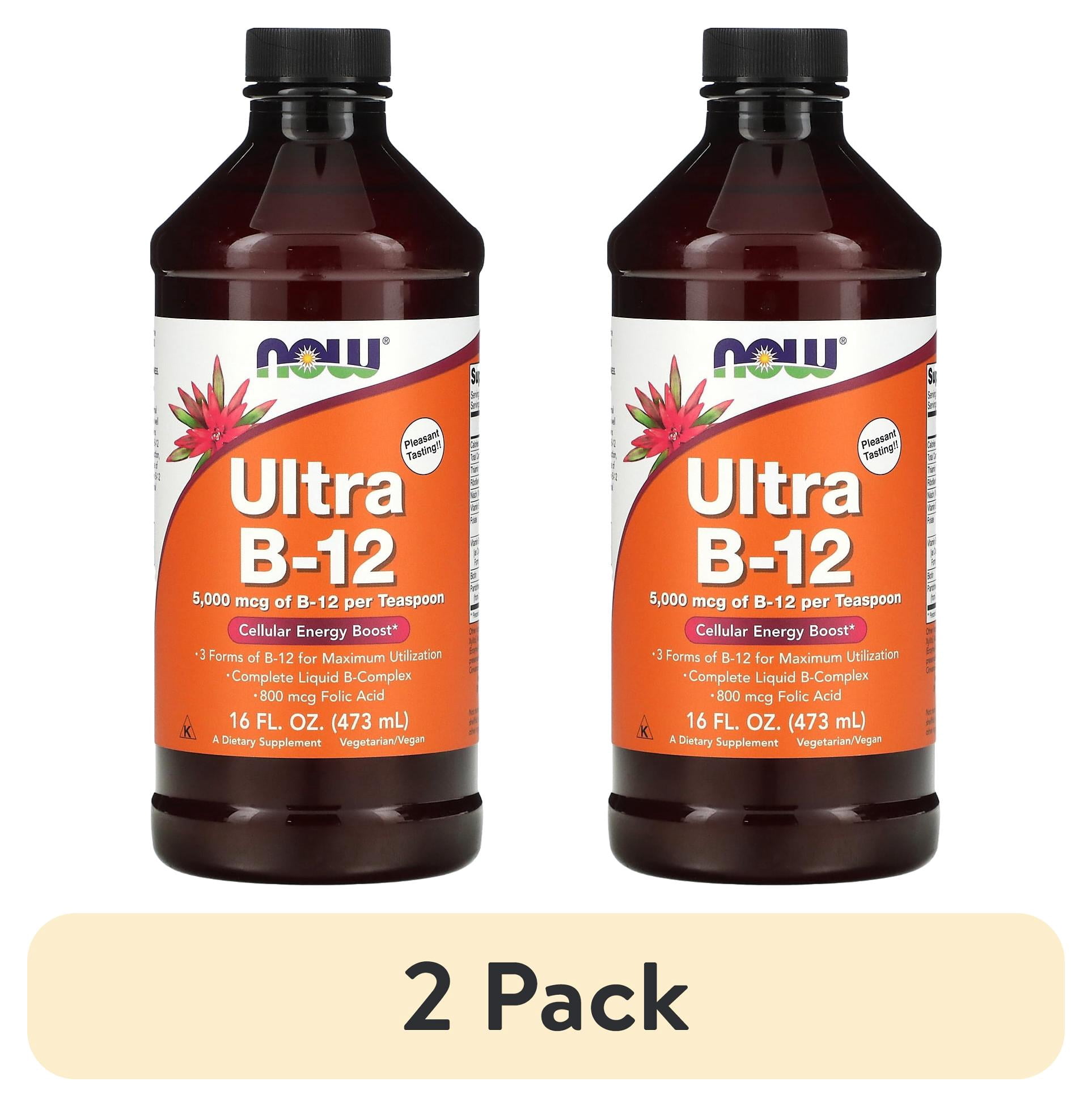 (2 pack) Ultra B-12, 5,000 mcg, 16 fl oz (473 ml), NOW Foods - Walmart.com