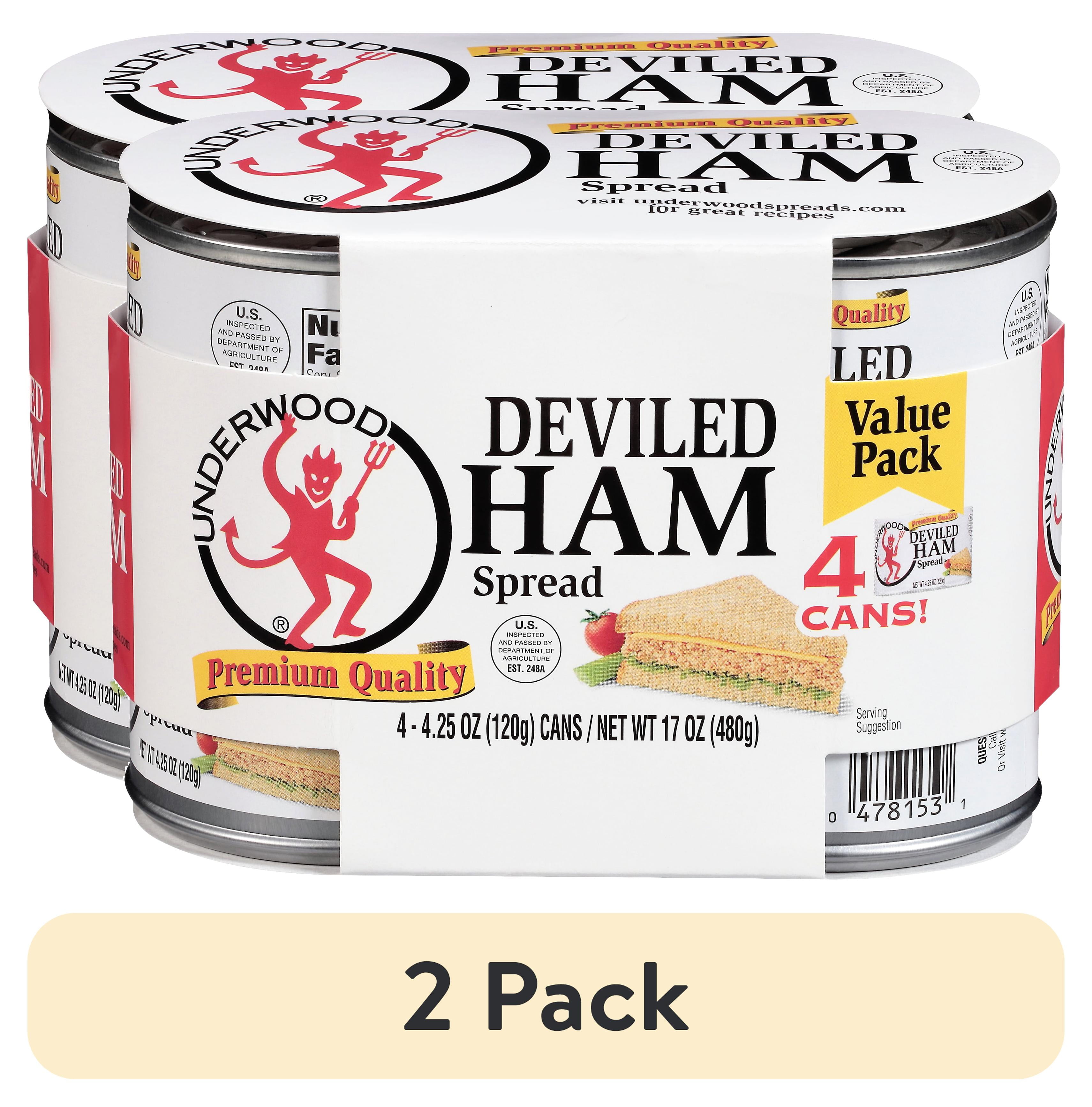 (2 pack) Underwood Deviled Ham Spread, 4.25 oz, 4 Count Cans - Walmart.com
