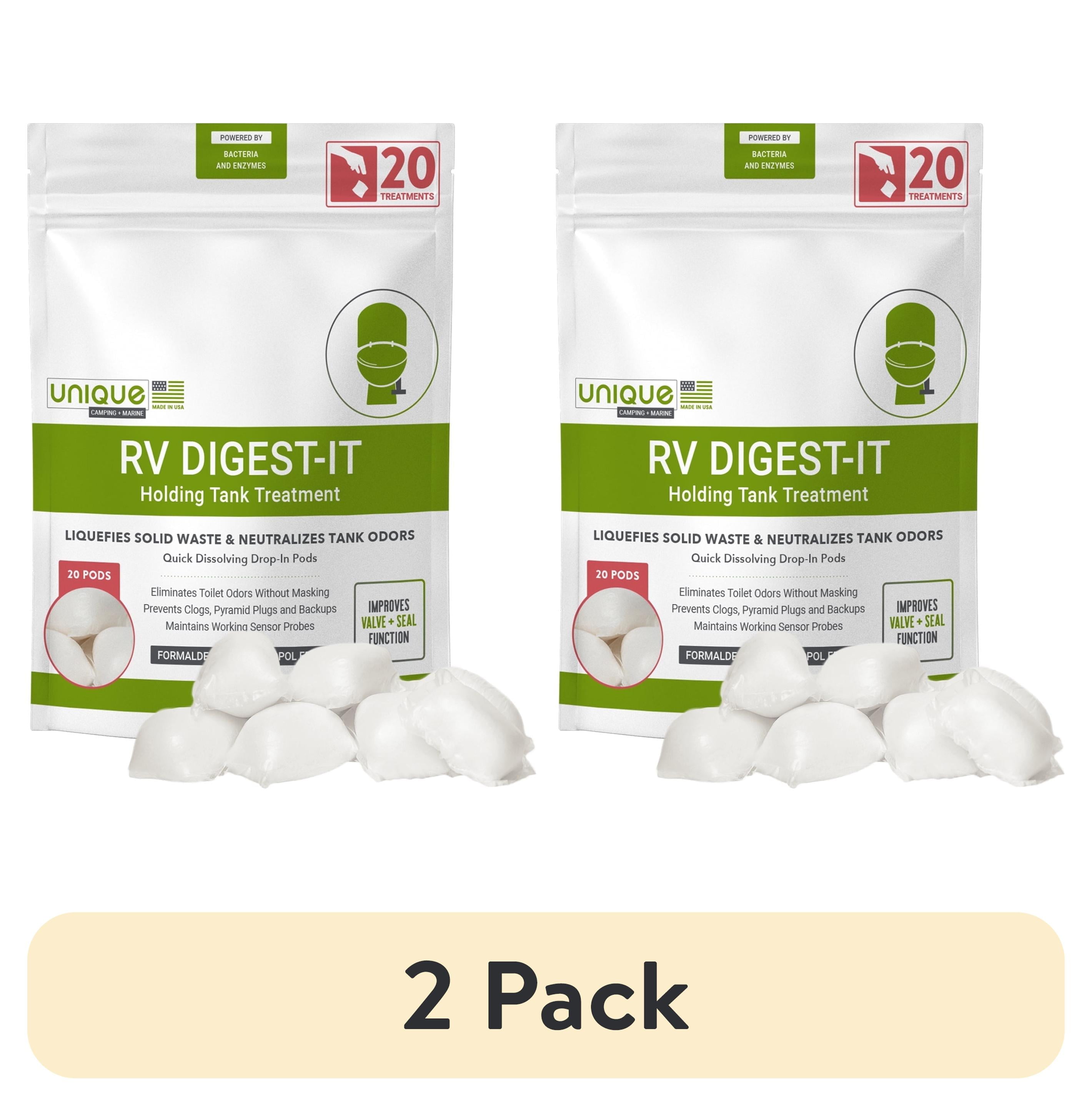 (2 pack) Unique RV Digest-It Classic Toilet Treatment Pods for RV Black Water Holding Tanks (20 ...