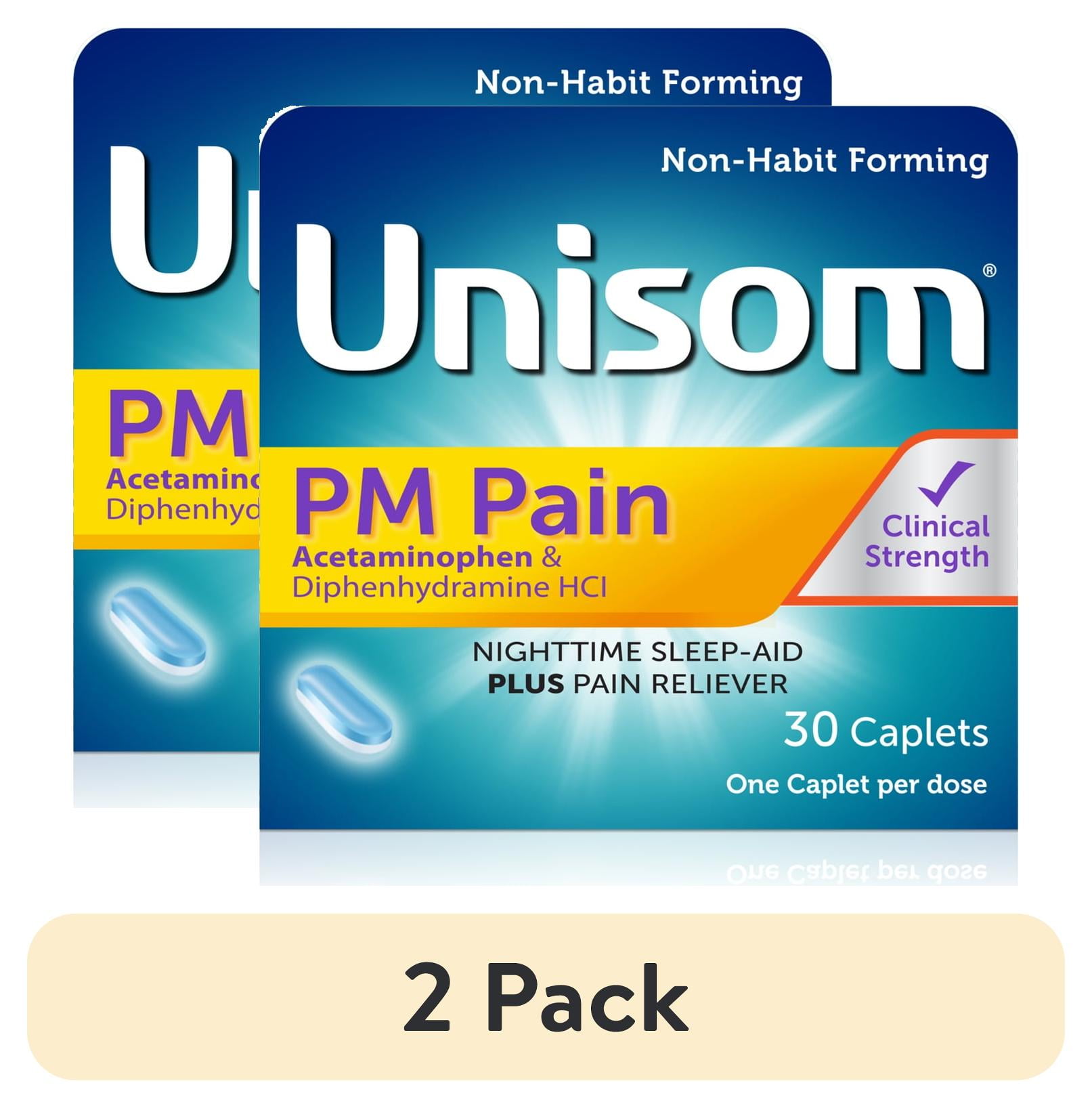 (2 pack) Unisom PM Pain Nighttime Sleep-aid + Pain Reliever ...