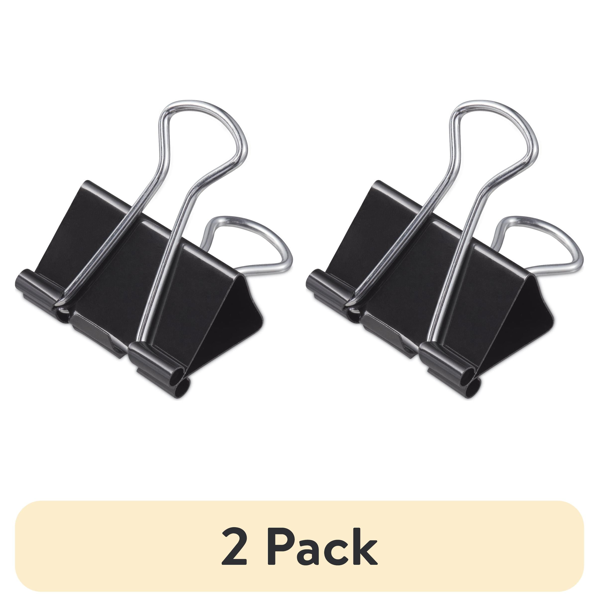 (2 pack) Universal Binder Clips, Medium, Black/Silver, 24 Count ...