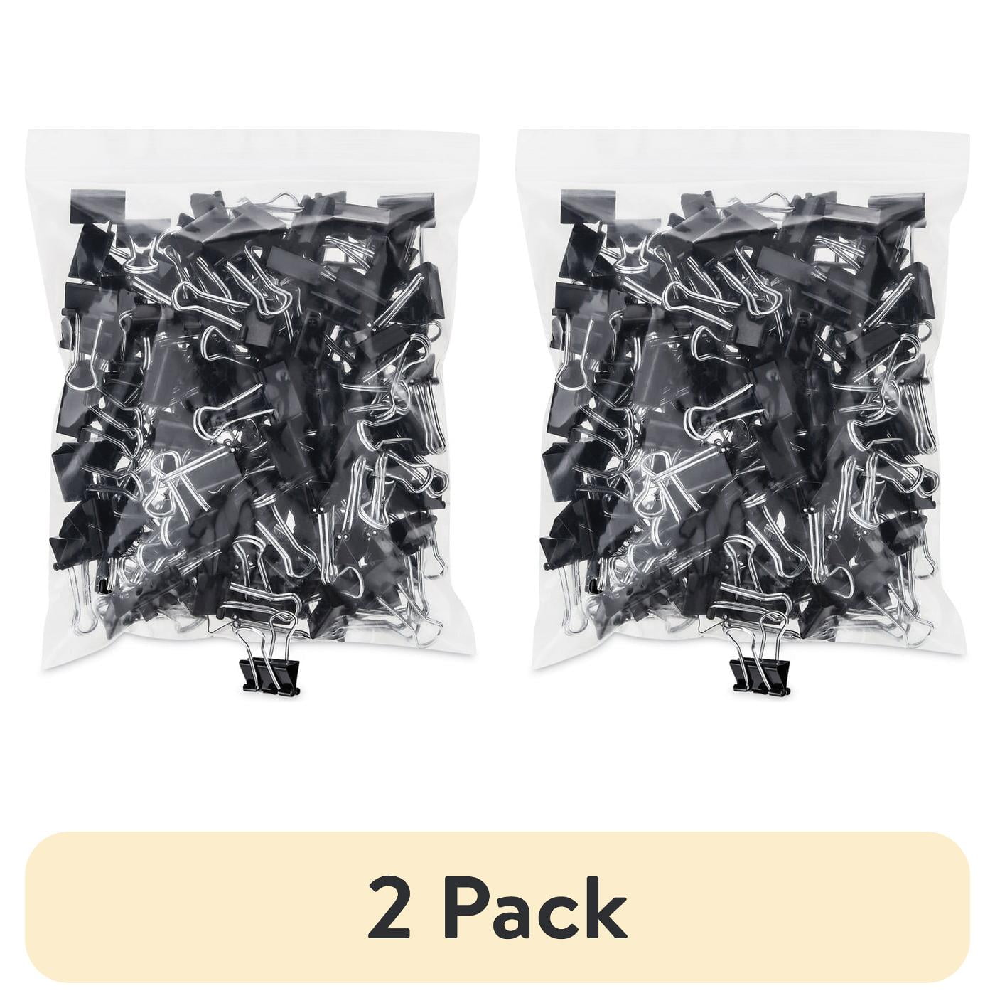 (2 pack) Universal Binder Clips Zip-Seal Bag, Black & Silver, 144 Count ...