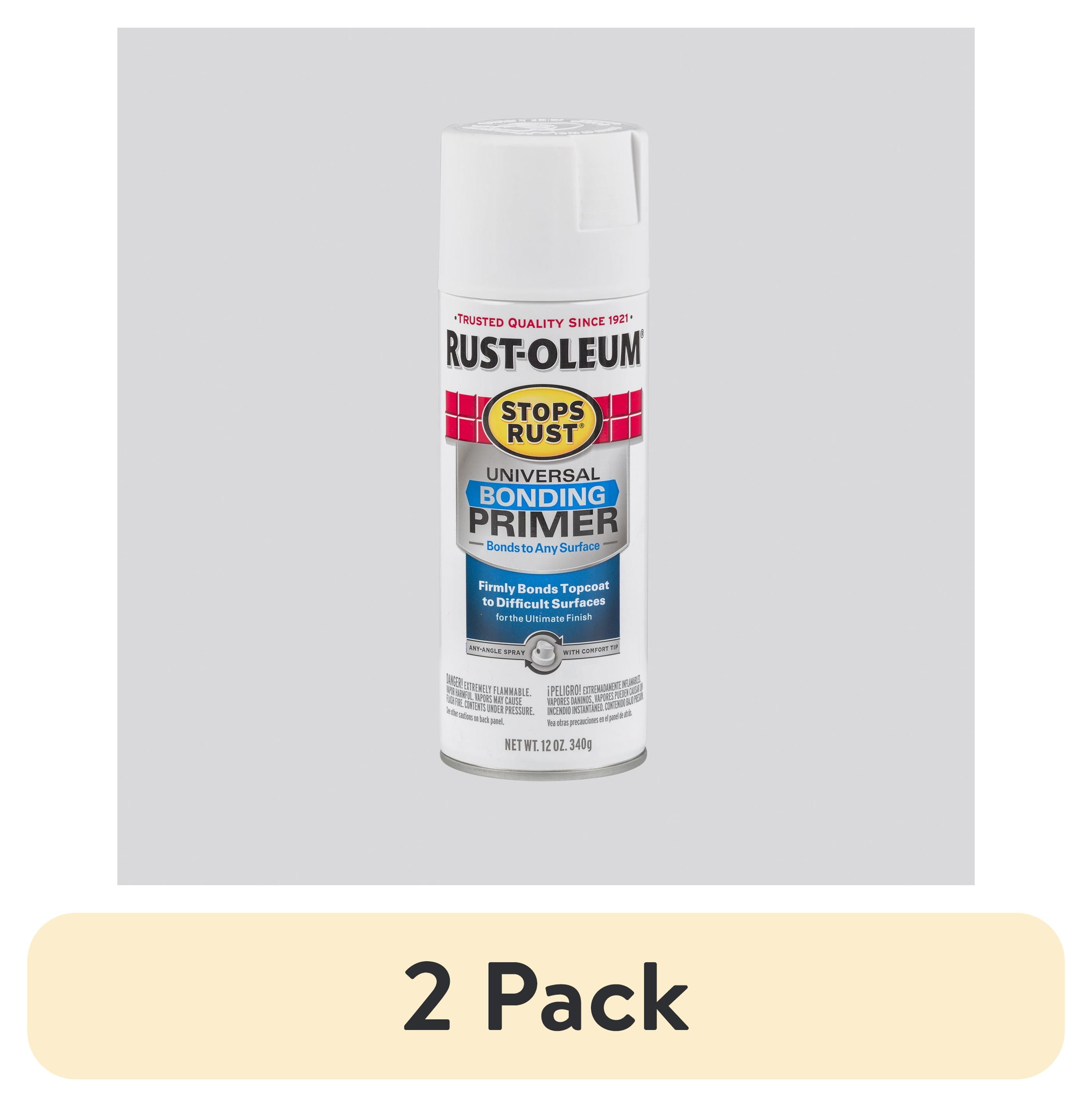 (2 pack) White, Rust-Oleum Stops Rust Universal Bonding Primer Spray ...