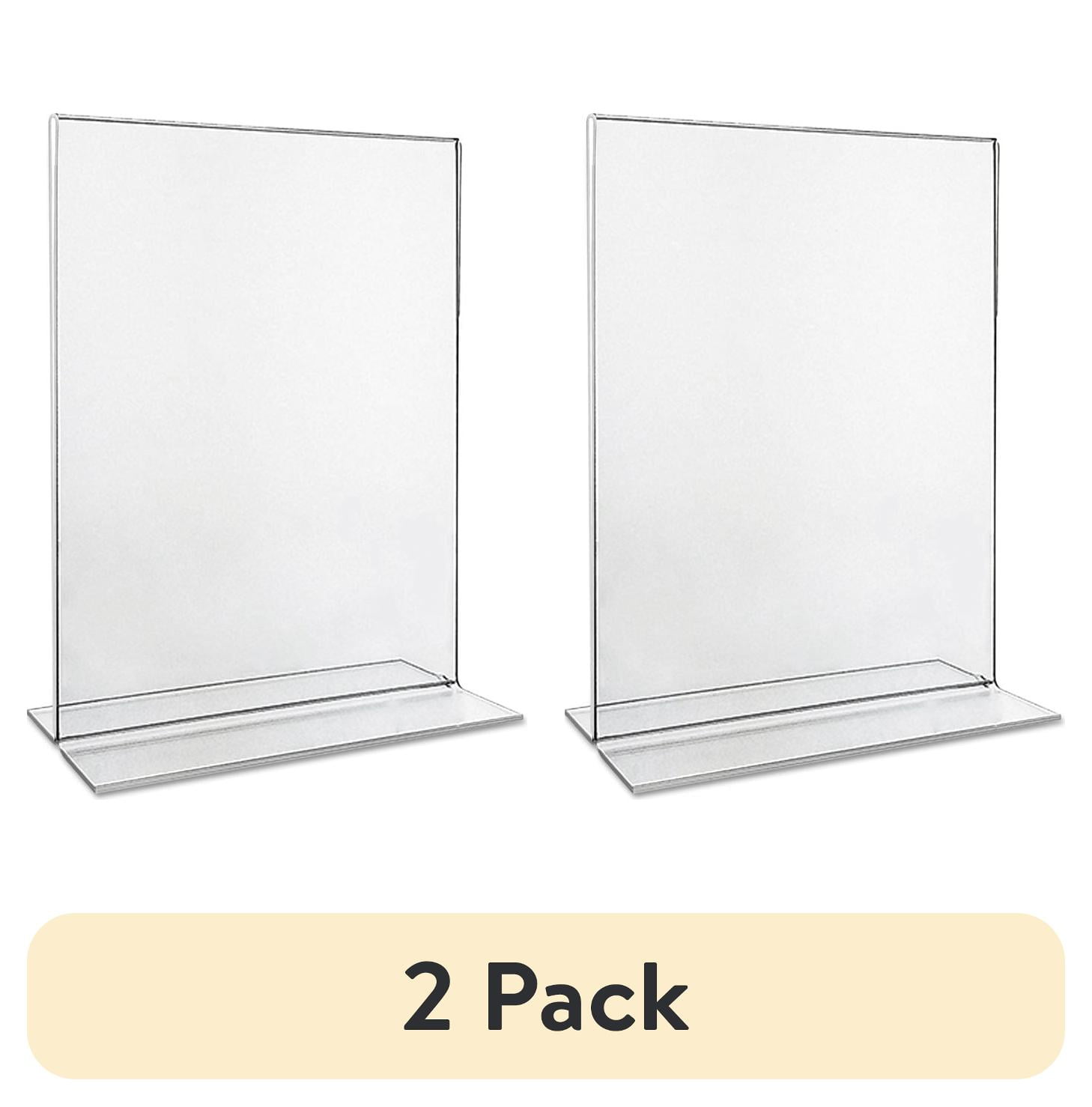 (2 pack) Universal Clear 2-Sided T-Style Freestanding Frame, 8.5 x 11 ...