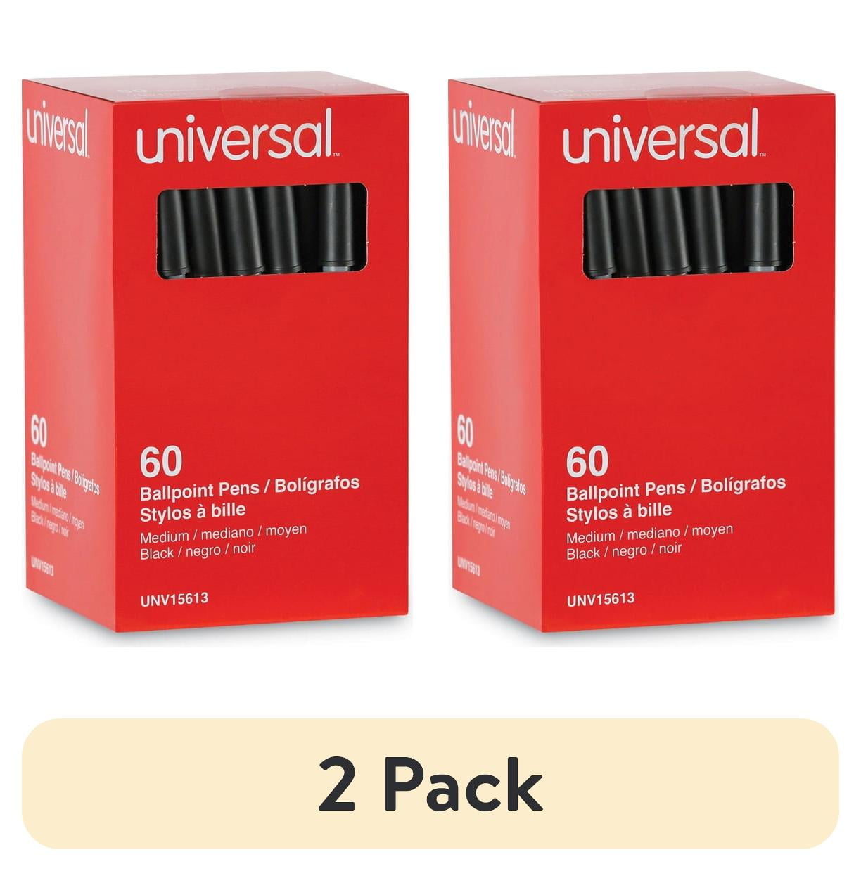 (2 pack) Universal Economy Ballpoint Stick Oil-Based Pen, Black Ink ...