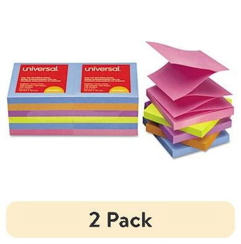 (2 pack) Universal Fan-Folded Self-Stick Pop-Up Note Pads, 3 x 3 ...