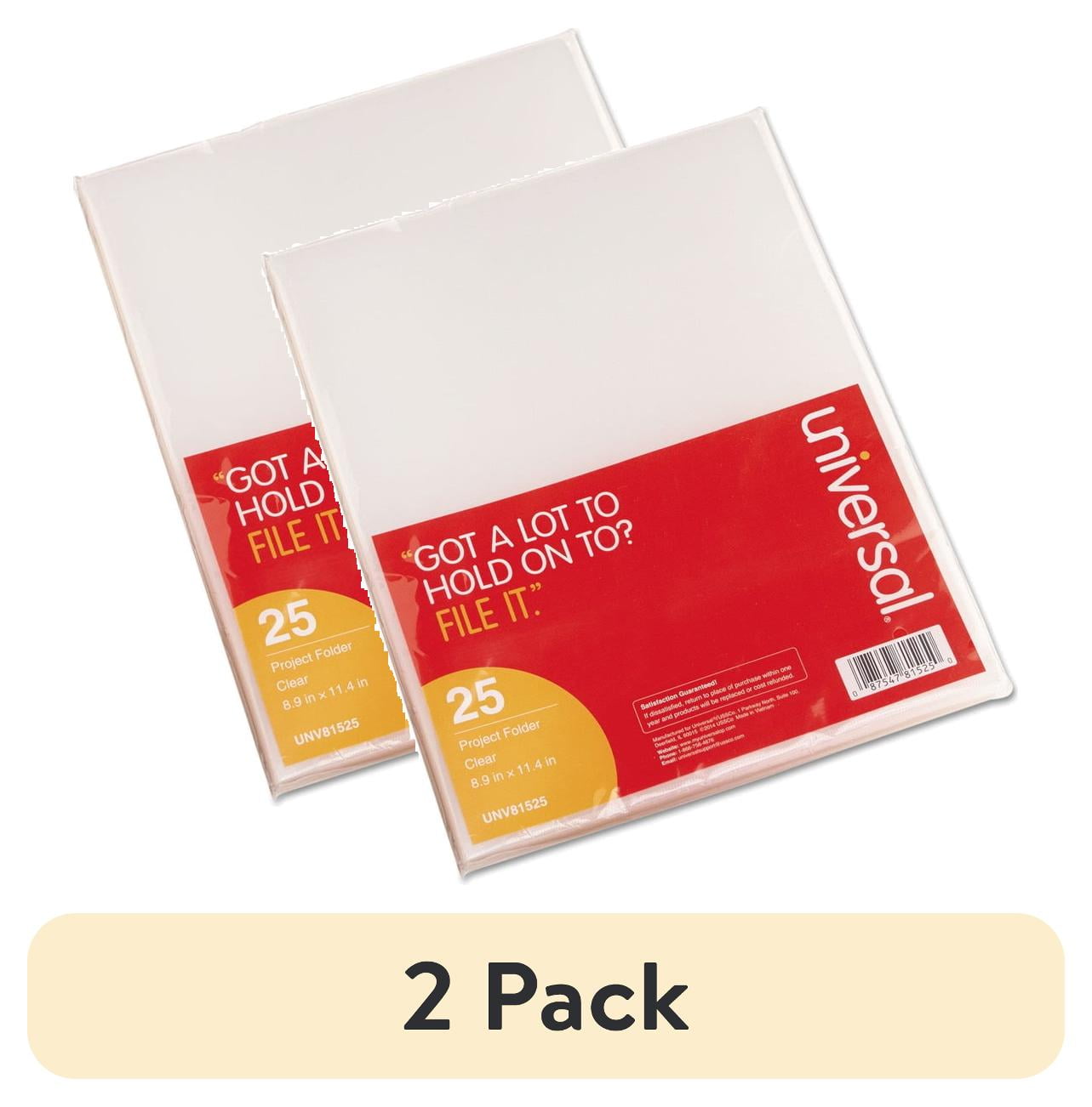 (2 pack) Universal Project Folders, Jacket, Poly, Letter, Clear, 25 ...