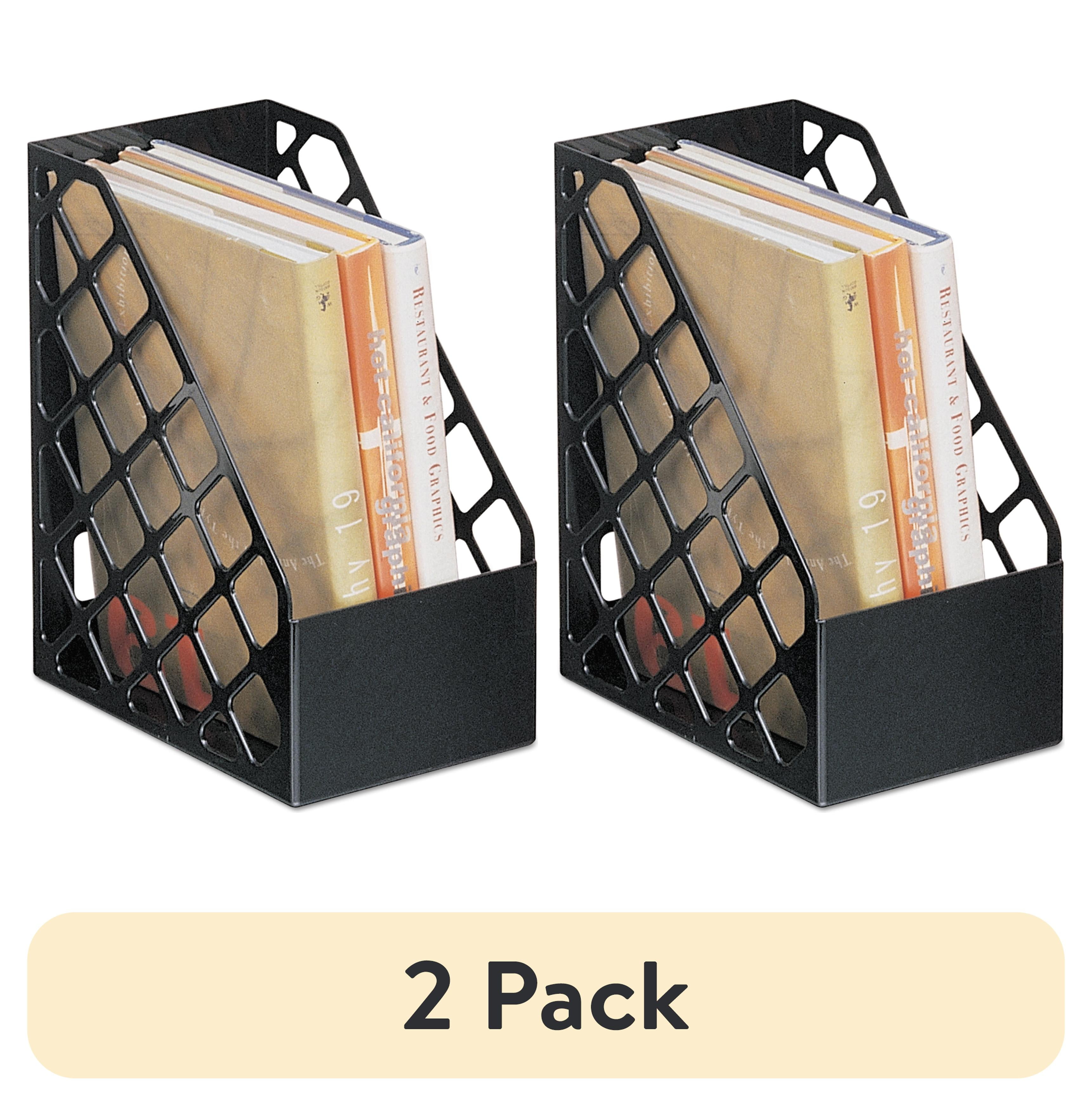 (2 pack) Universal Recycled Plastic Large Magazine File, 6 1/4 x 9 1/2 x 11 3/4, Black - Walmart.com