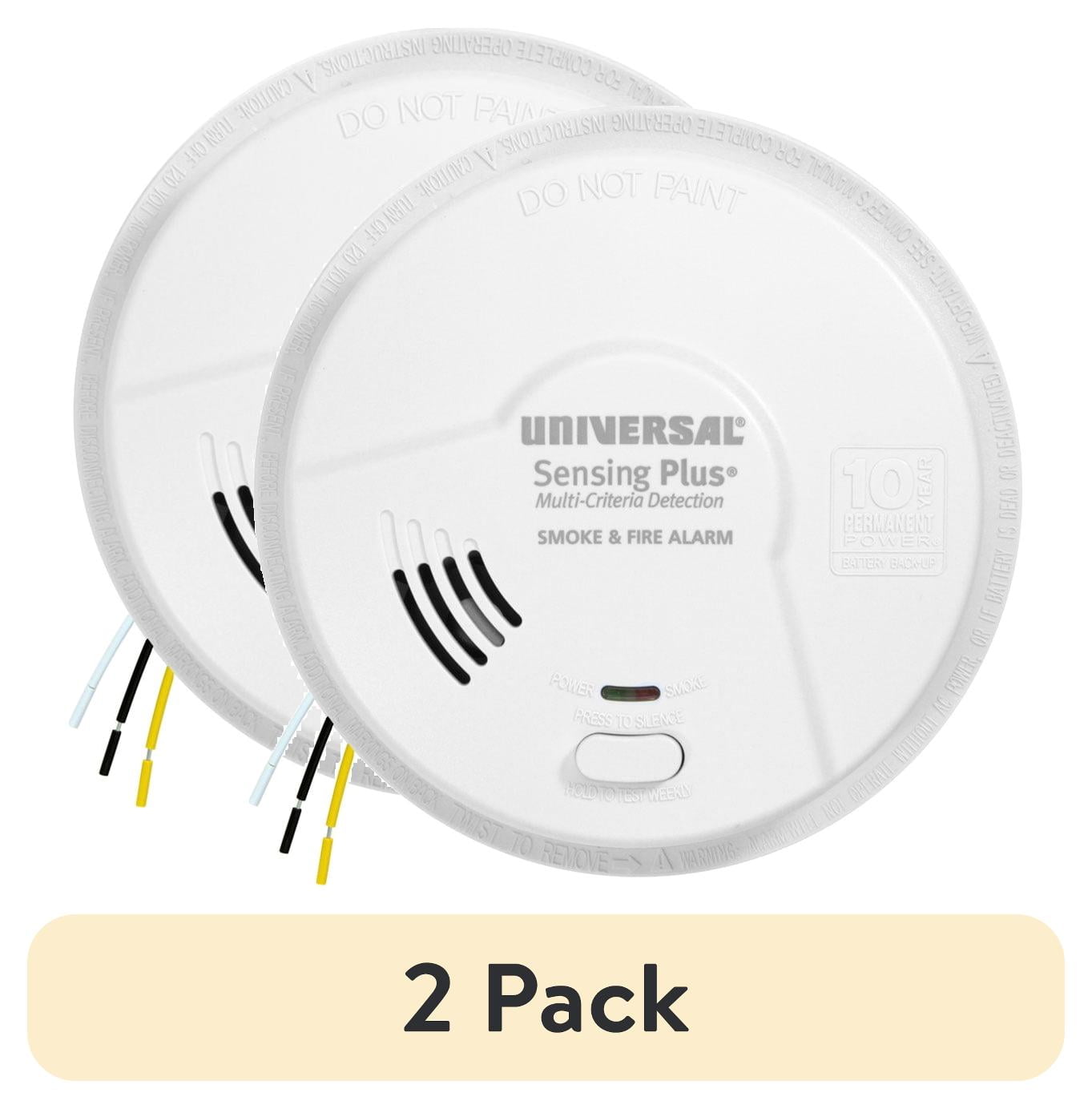 (2 pack) Universal Security Instruments, Sensing Plus, Hardwired Smoke ...