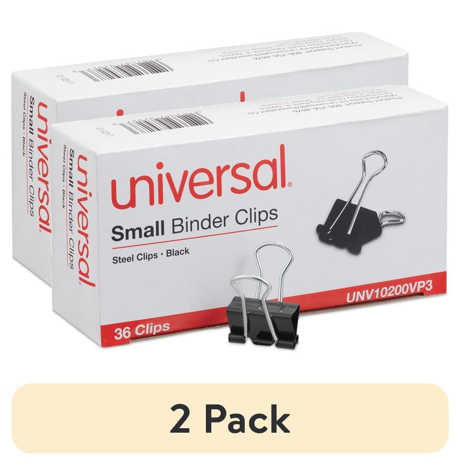 (2 pack) Universal UNV10200VP3 Binder Clip Value Pack - Small, Black ...