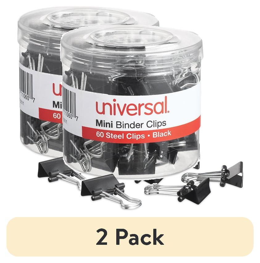 (2 pack) Universal UNV11060 Binder Clips with Storage Tub - Mini, Black ...