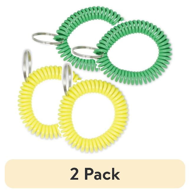 (2 pack) Universal® Wrist Coil Plus Key Ring, Plastic, Assorted Colors ...