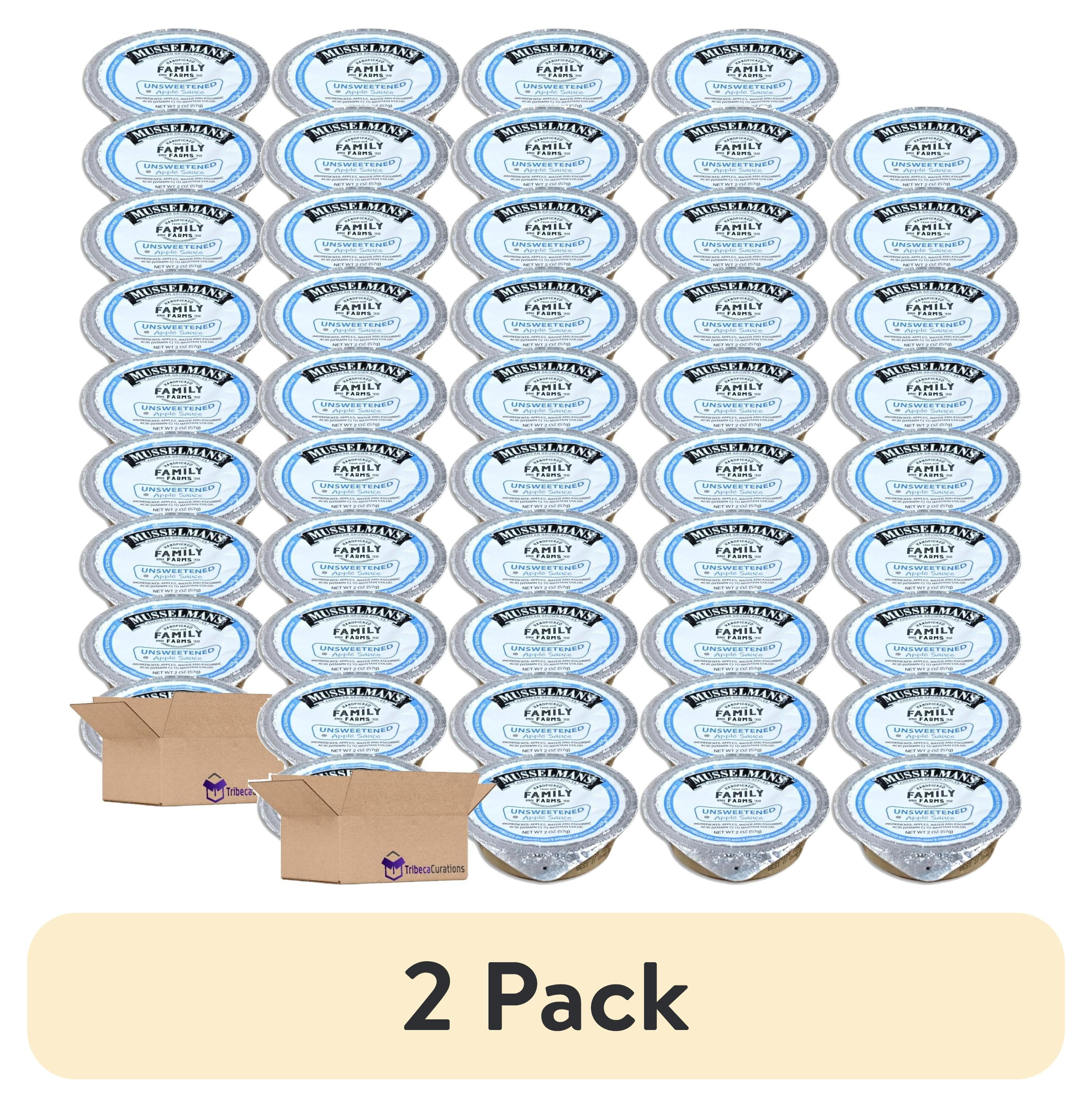 (2 pack) Unsweetened Apple Sauce Cup Value Pack 2 Ounce | Pack of 36 ...