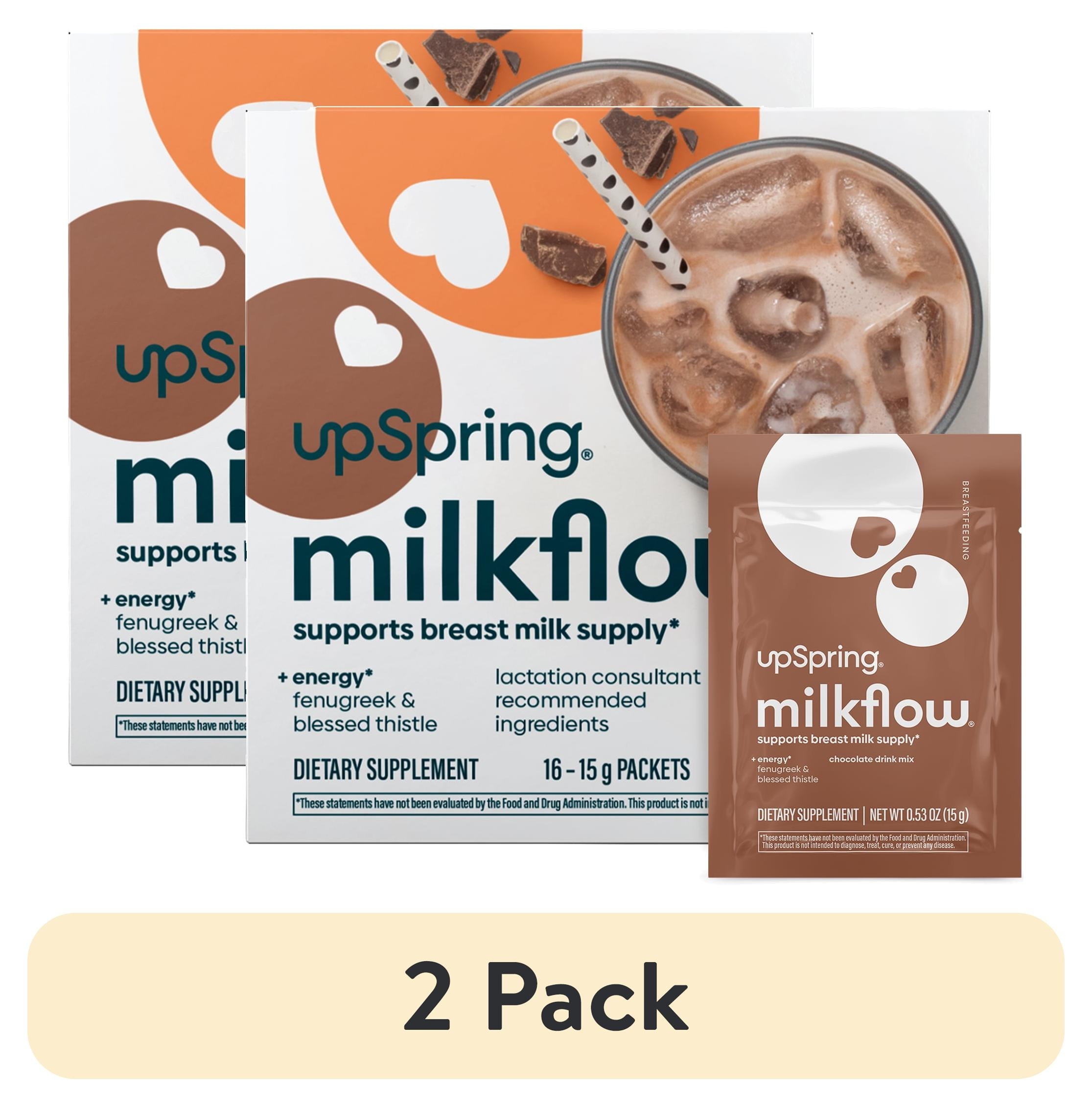 (2 pack) UpSpring Milkflow Fenugreek & Blessed Thistle Breastfeeding ...