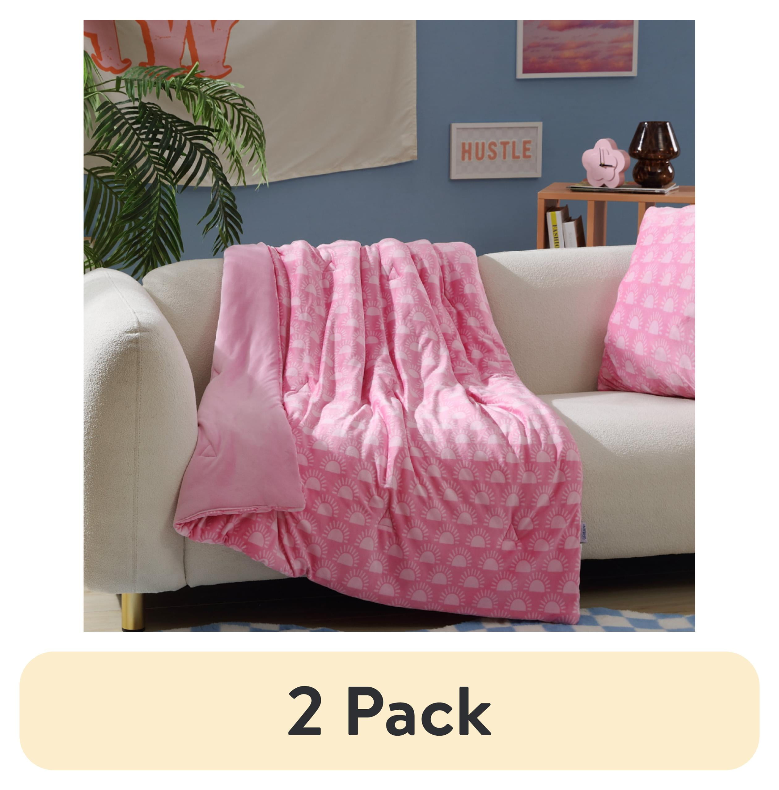 (2 pack) Urban Shop 50" x 60" Smooshie Throw, Pink Sunburst - Walmart.com