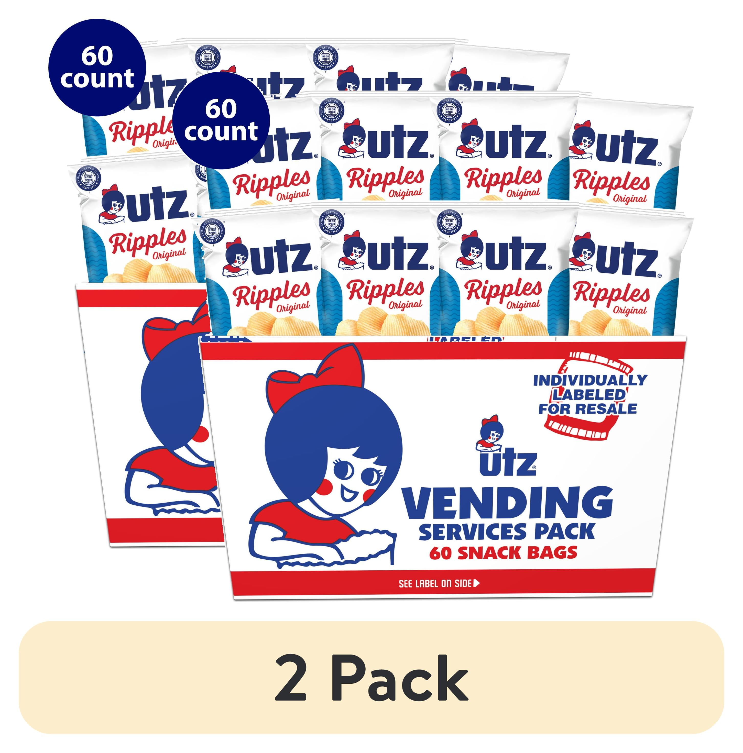 (2 pack) Utz Original Ripples, Multipack, Gluten-Free, Potato Chips, 1 ...