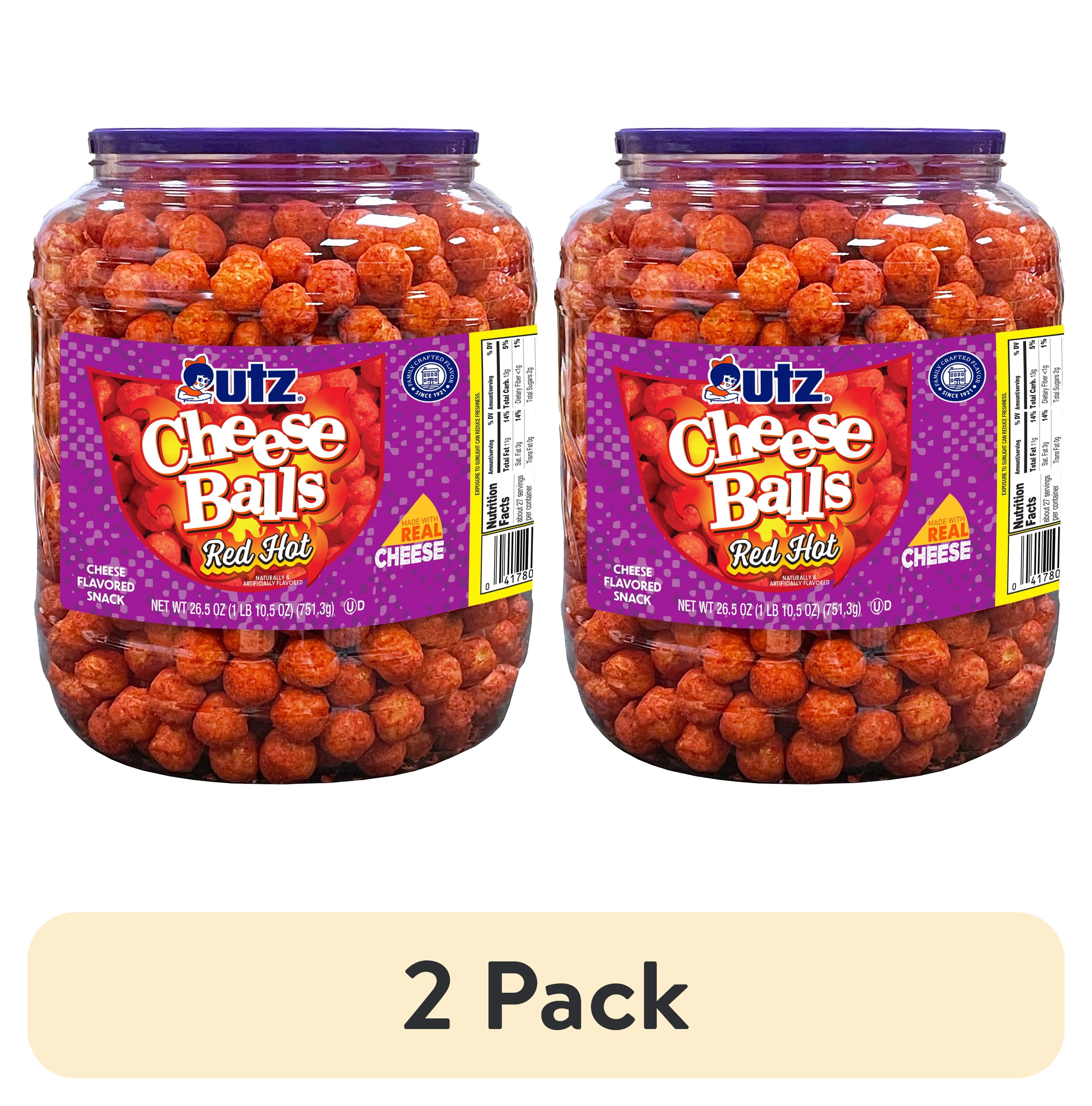 (2 pack) Utz Red Hot Cheese Balls, 26.5 oz Barrel - Walmart.com